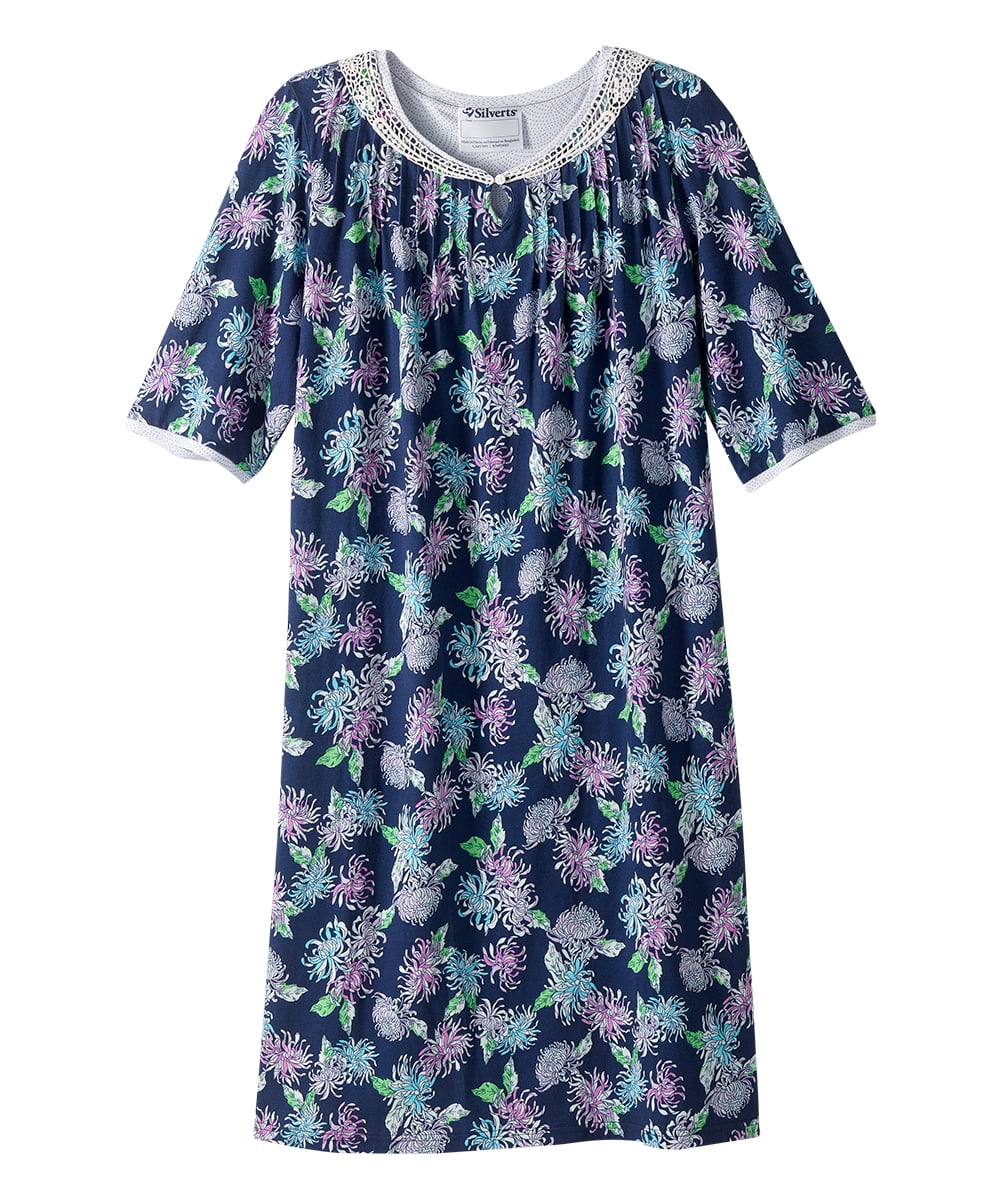 Women’s Open Back Adaptive Nightgown - Short Sleeve Nightgown for ...