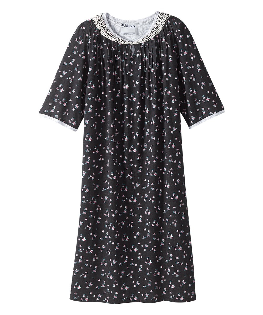 Women’s Open Back Adaptive Nightgown - Short Sleeve Nightgown for ...