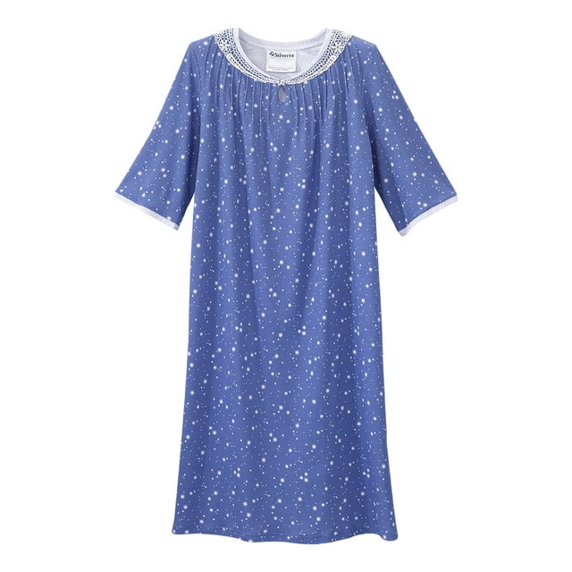 Women’s Open Back Adaptive Nightgown - Short Sleeve Nightgown for ...