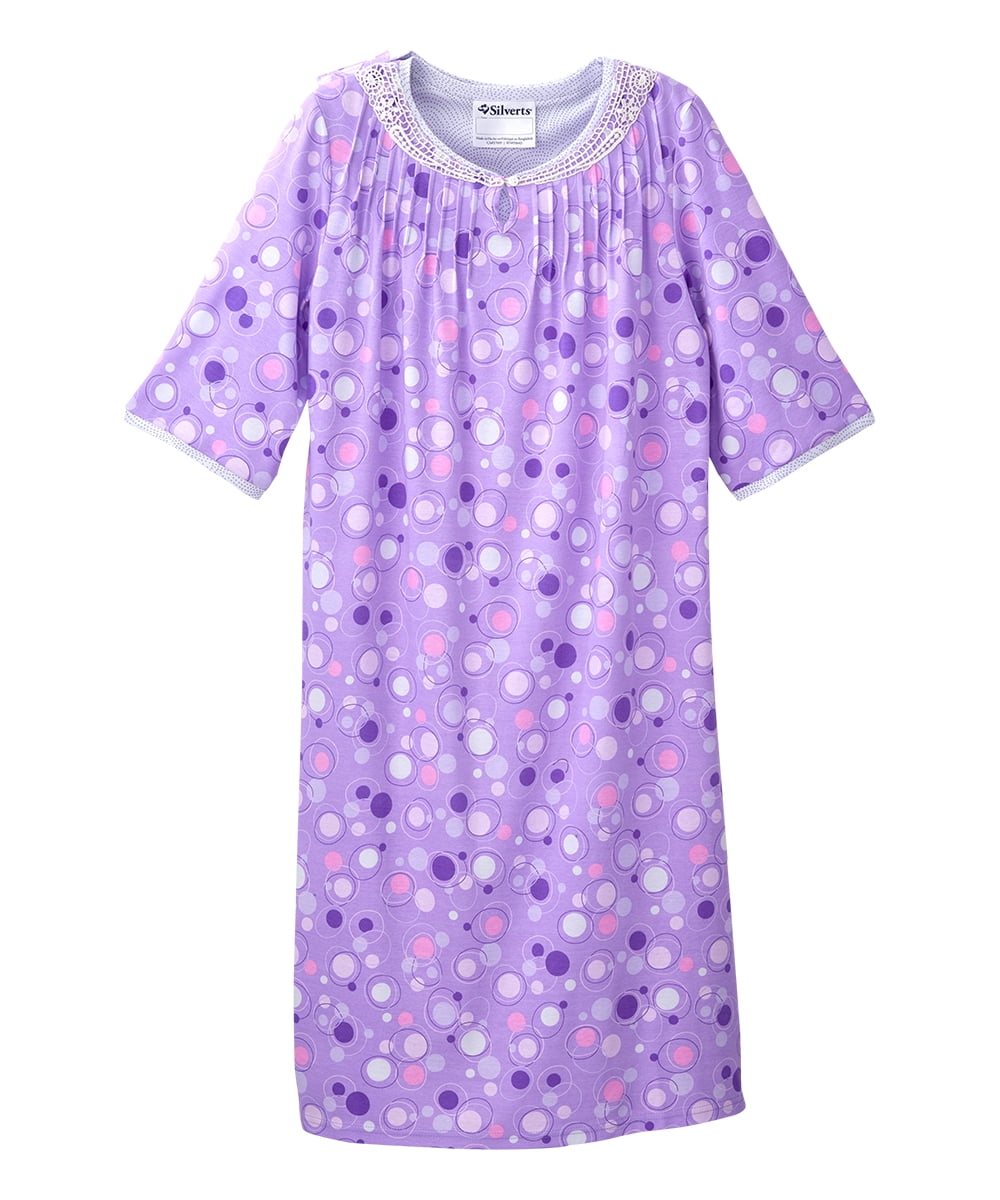 Women’s Open Back Adaptive Nightgown - Short Sleeve Nightgown for ...