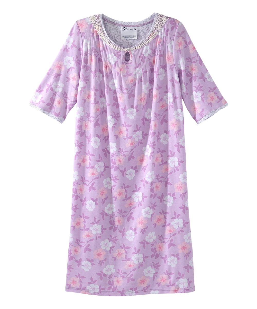 Women’s Open Back Adaptive Nightgown - Short Sleeve Nightgown for ...