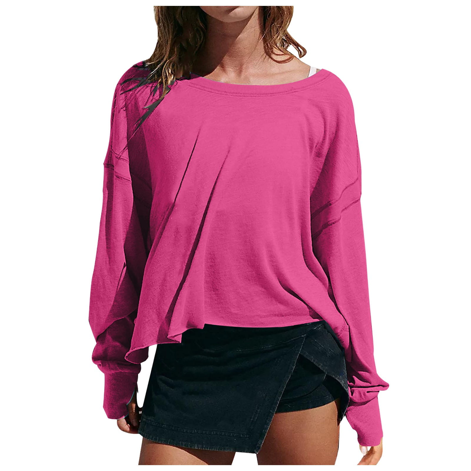 Women's Open Back Workout Top - Oversized Backless Athletic Tee ...