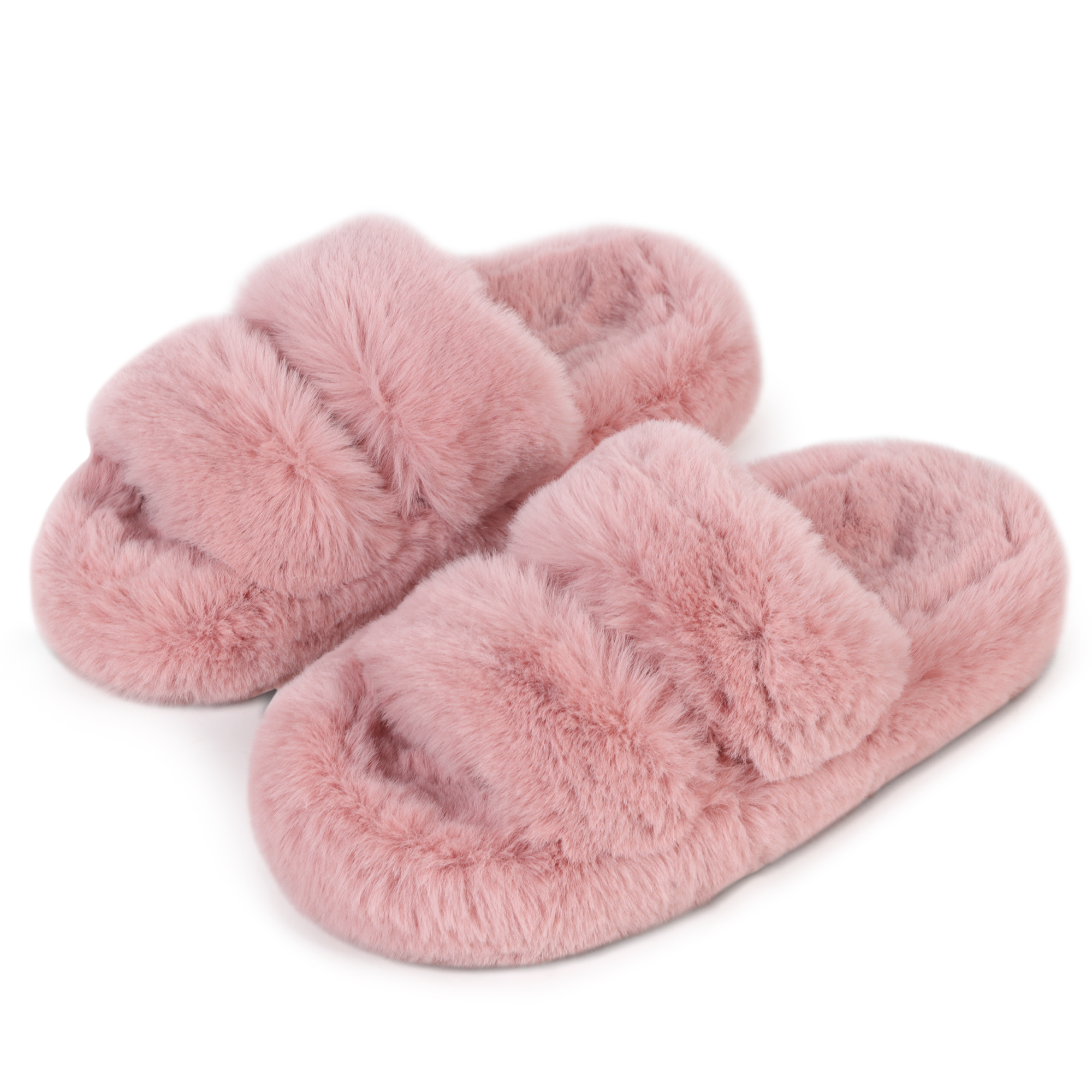 Vogue Cloud Women's Furry Slides Faux Fur Slides Fuzzy Slippers Fluffy Sandals Outdoor Indoor ...