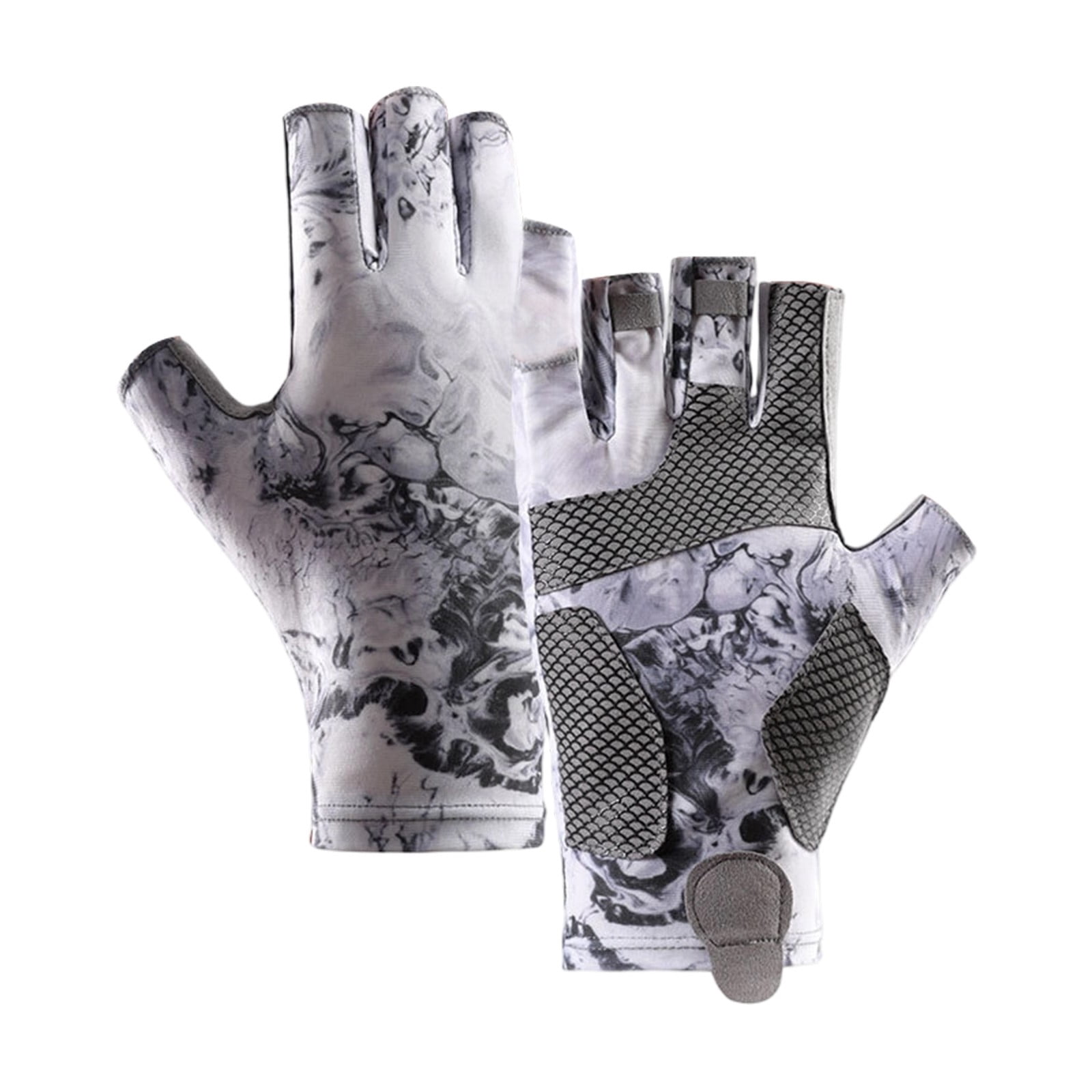 Women's Outdoor Sun Wear Cool Ice Silk Half Finger Gloves for UV ...