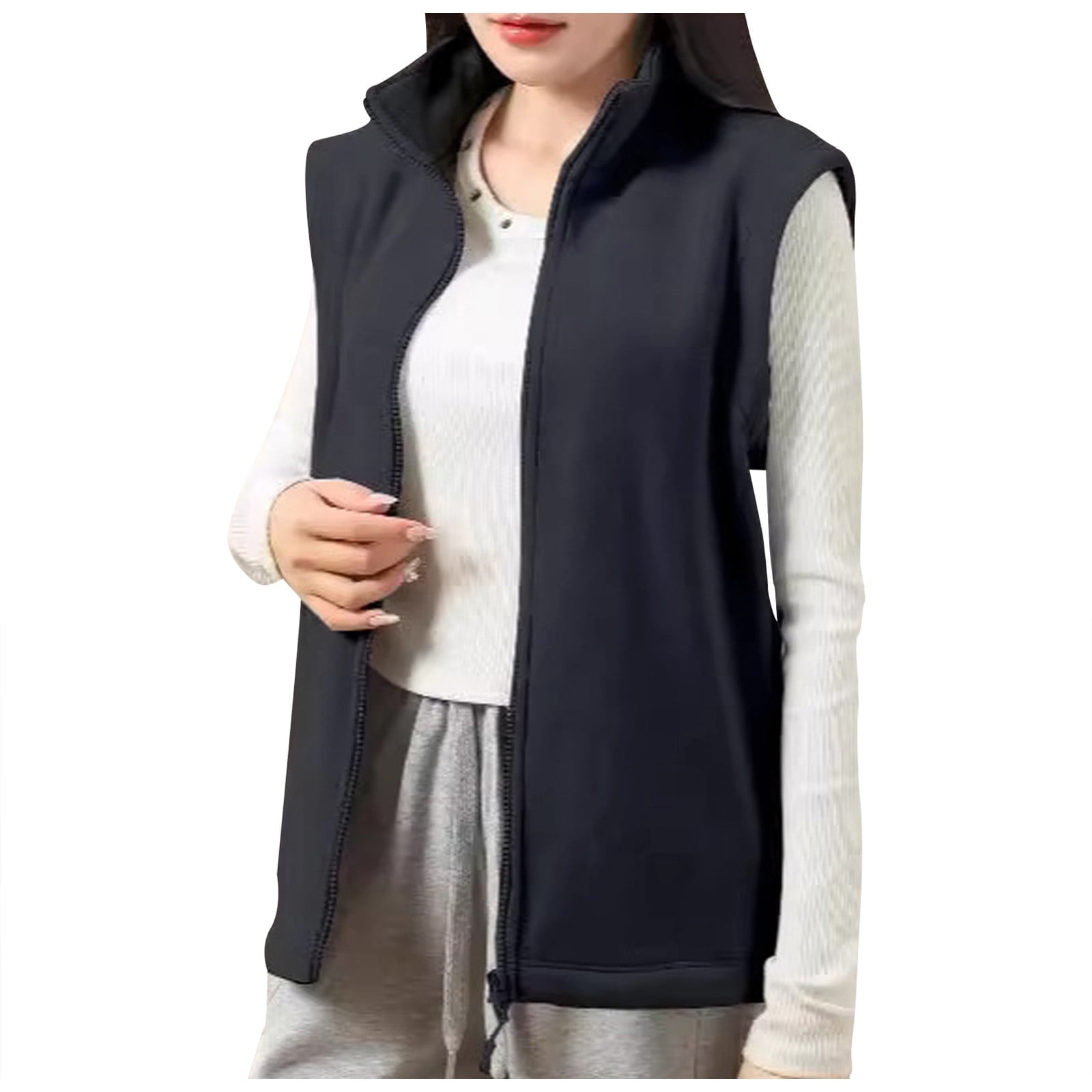 Women's Outerwear Vests Autumn and Winter Double Grain Velvet Stand ...
