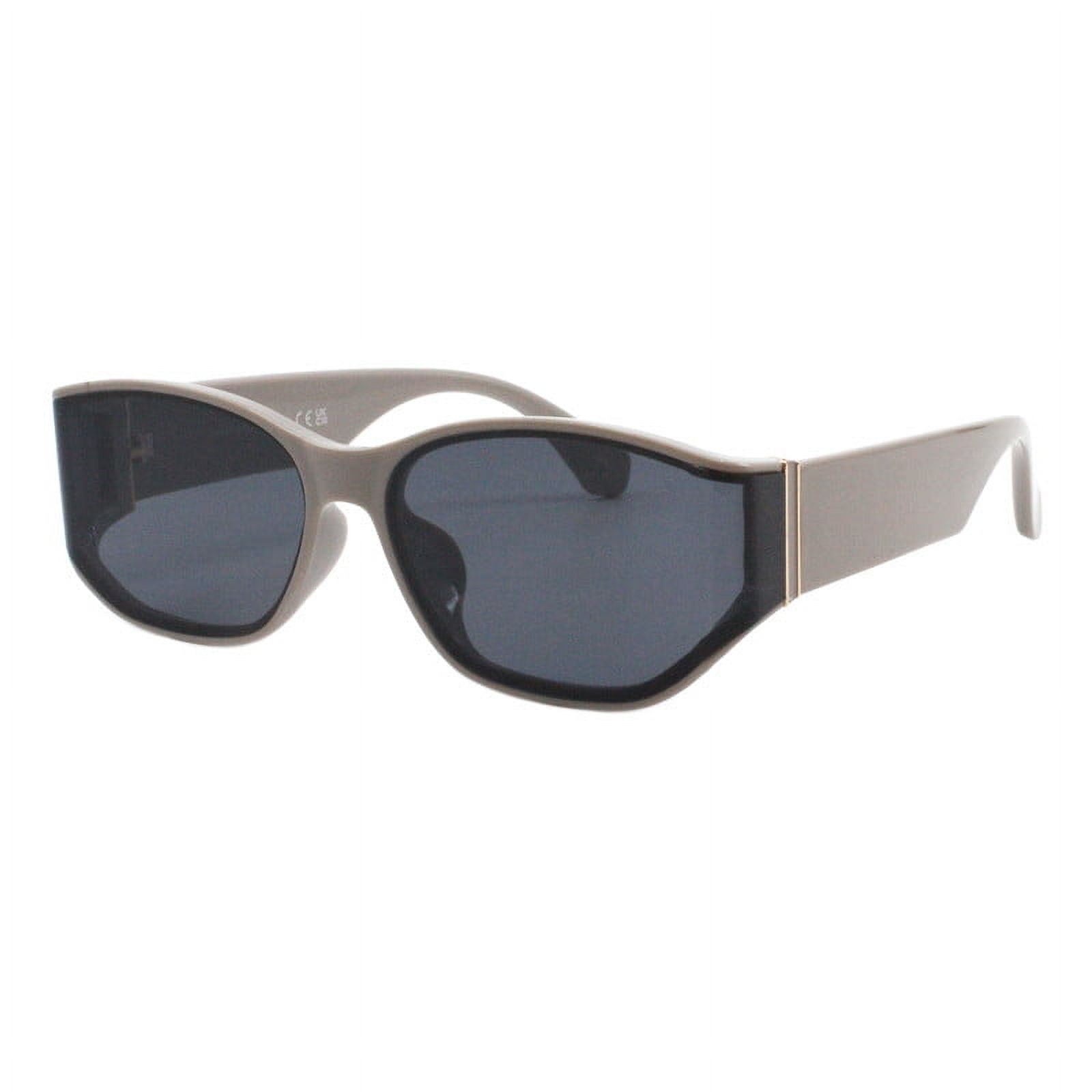 Women's Oval Rectangle Sunglasses Aerodynamic Curved Design UV400 Gray ...