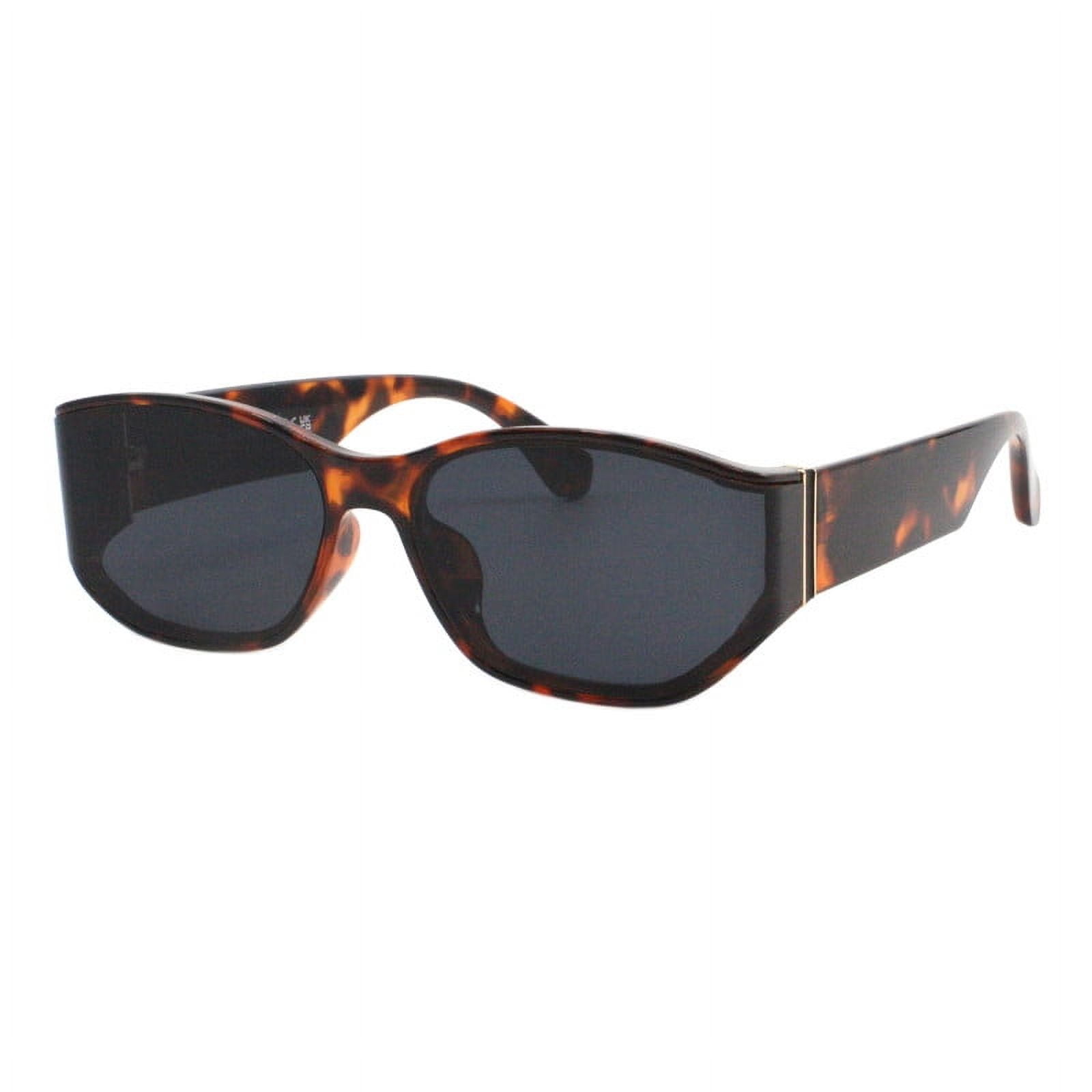Women's Oval Rectangle Sunglasses Aerodynamic Curved Design UV400 ...
