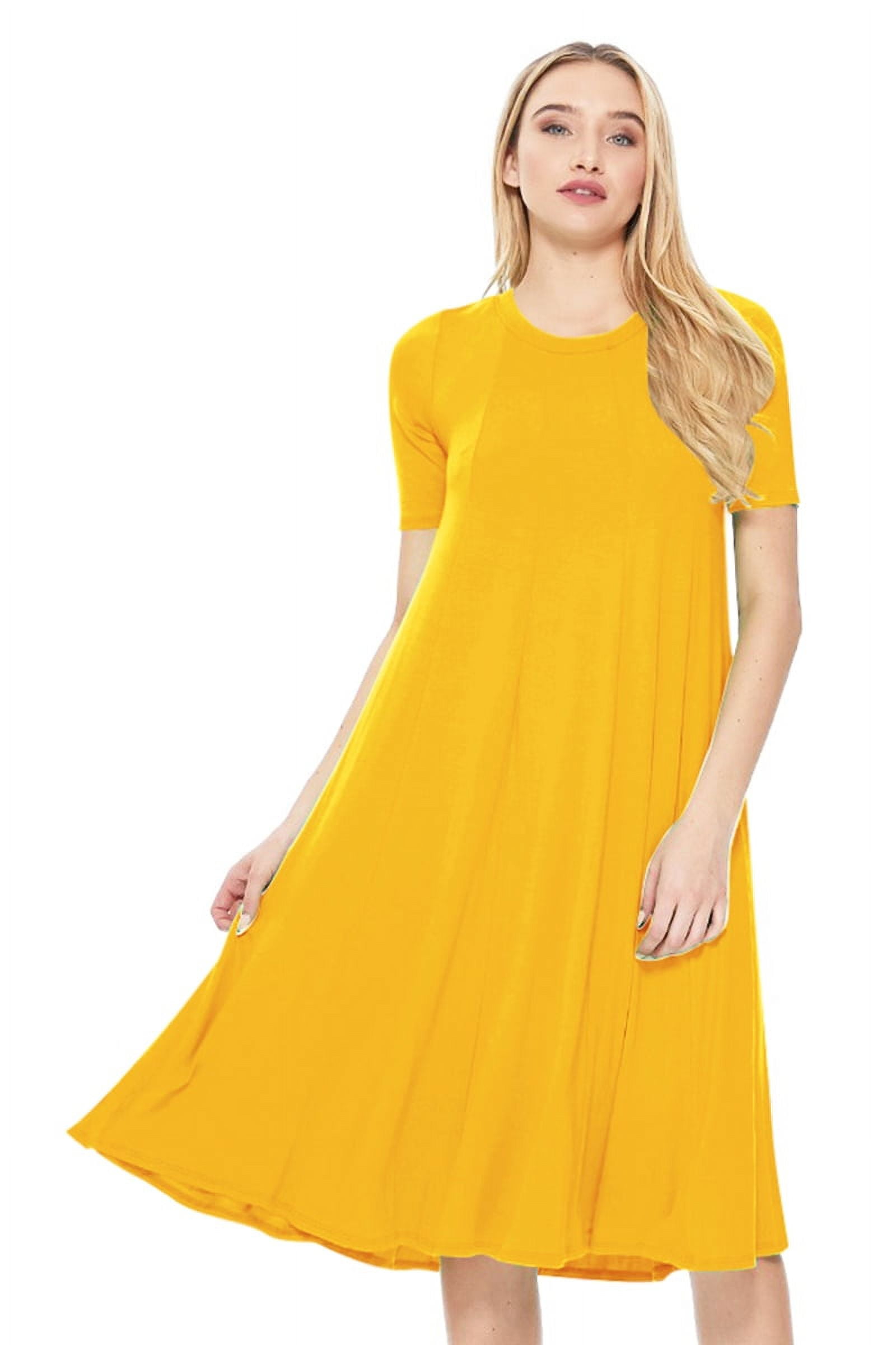 MOA COLLECTION Women's Solid Casual Comfy Short Sleeve Jersey Knit A ...