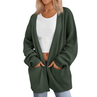 Real Essentials 3 Pack: Women's Long Sleeve Open-Front Cardigan with ...