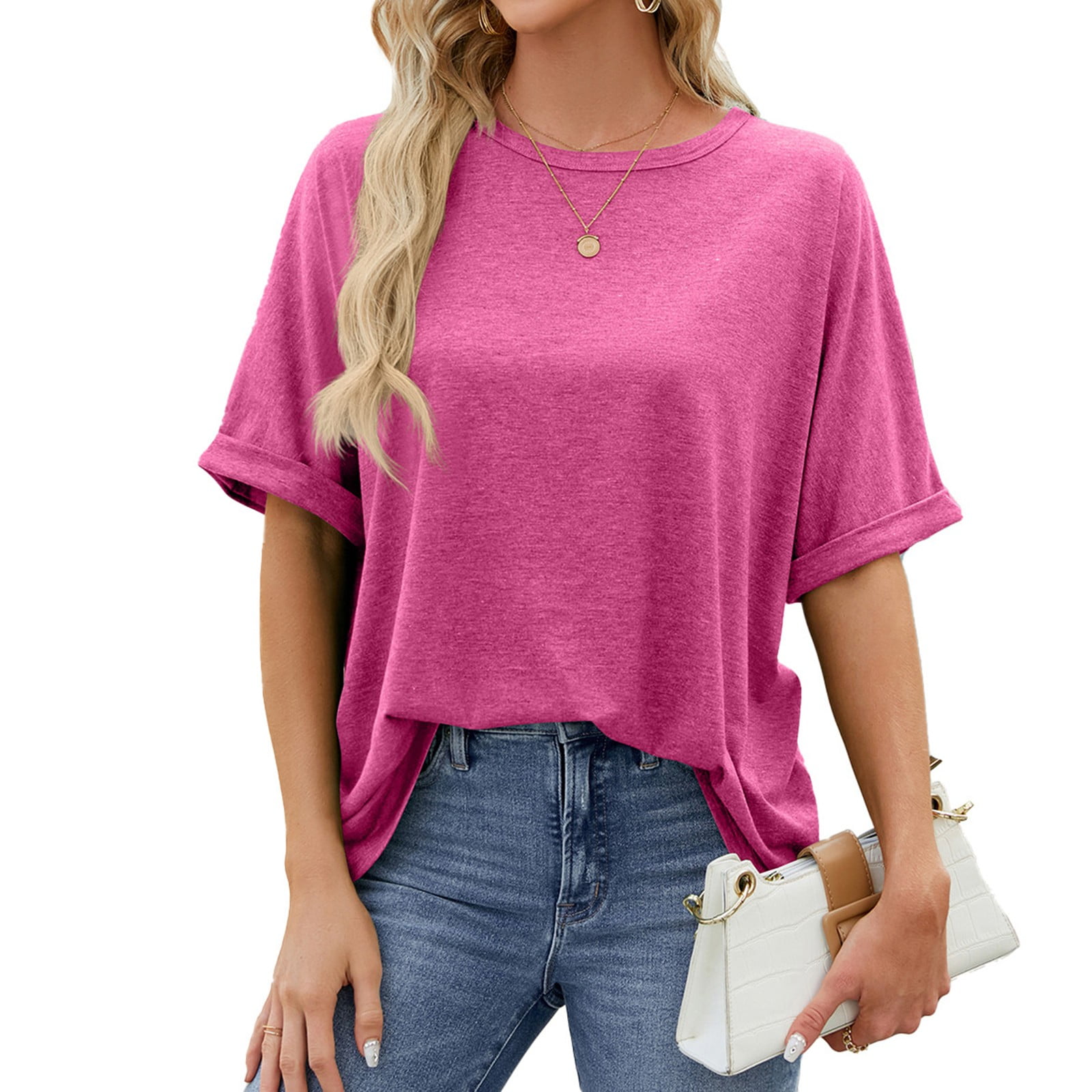 Women's Oversized Round Neck Beach Tops, Women's Layering Tops for ...