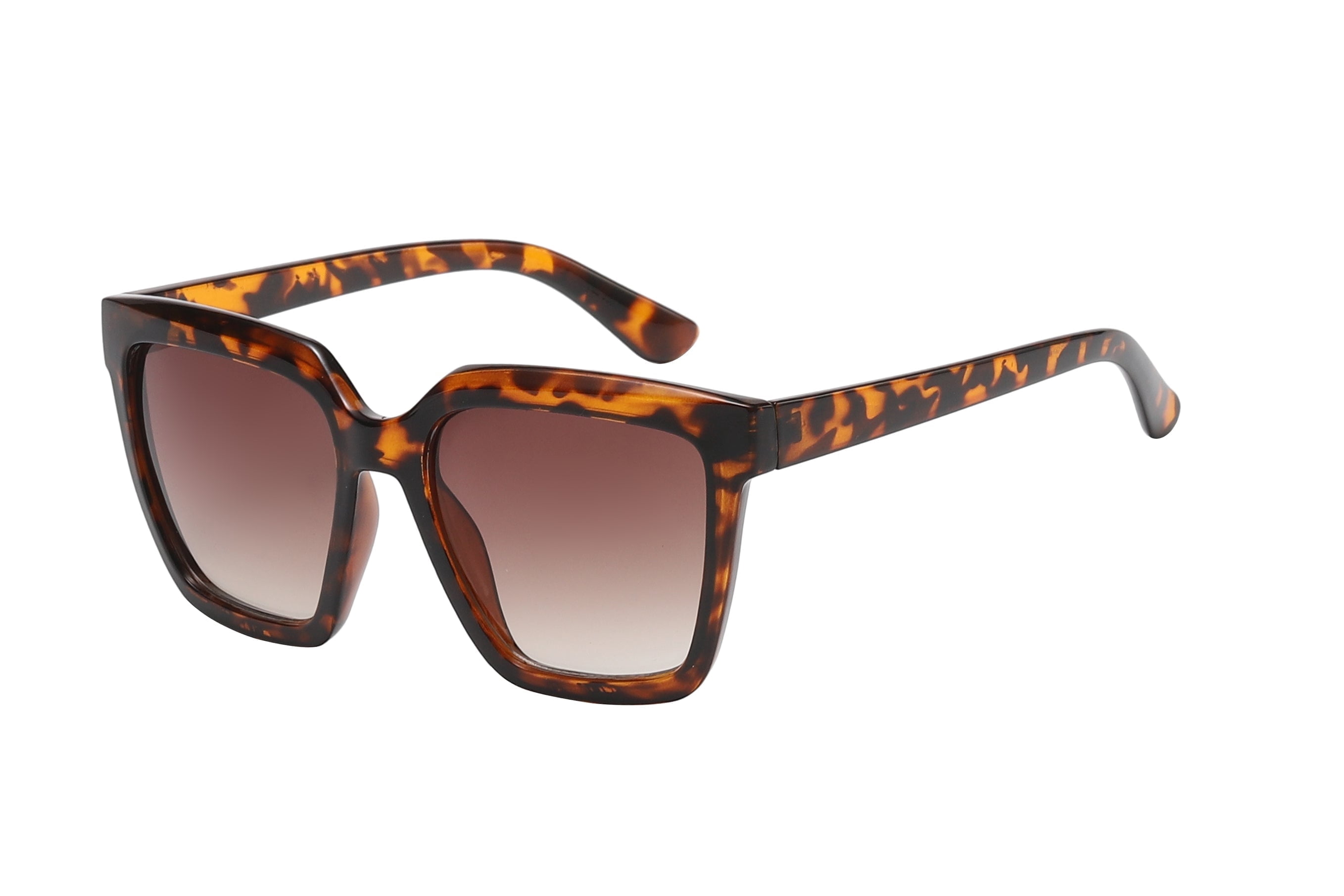 Women's Oversized Square Sunglasses - Tortoise Frame / Gradiant Brown ...