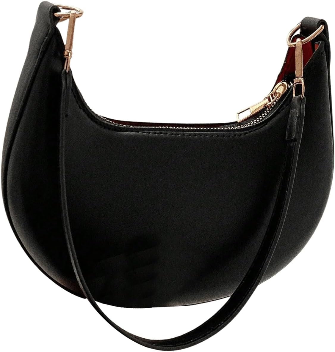 Women's PU Leather Hobo Bag Zipper Shoulder Crescent Bag Elegant ...
