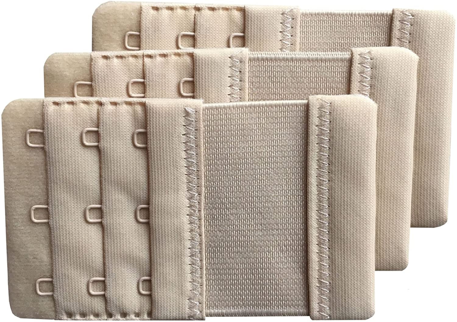 Women's Pack of 3 Soft Comfortable Extension 3 Hook Bra Extenders，5.7 ...