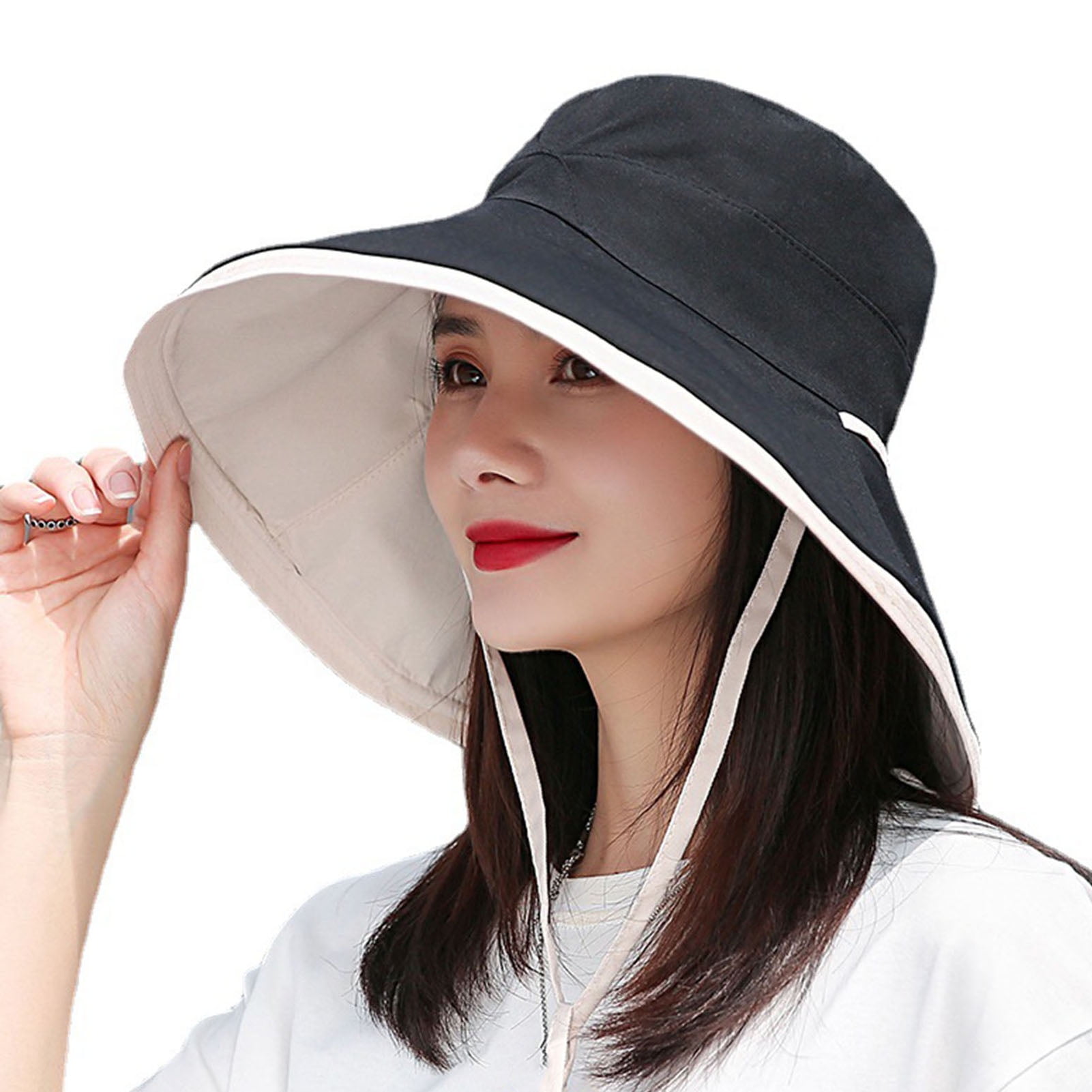Womens Packable Reversible Bucket Hat Uv Sun Protection Large Brim