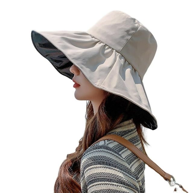 Women's Packable Reversible Bucket Hat UV Sun Protection Wide Brim ...