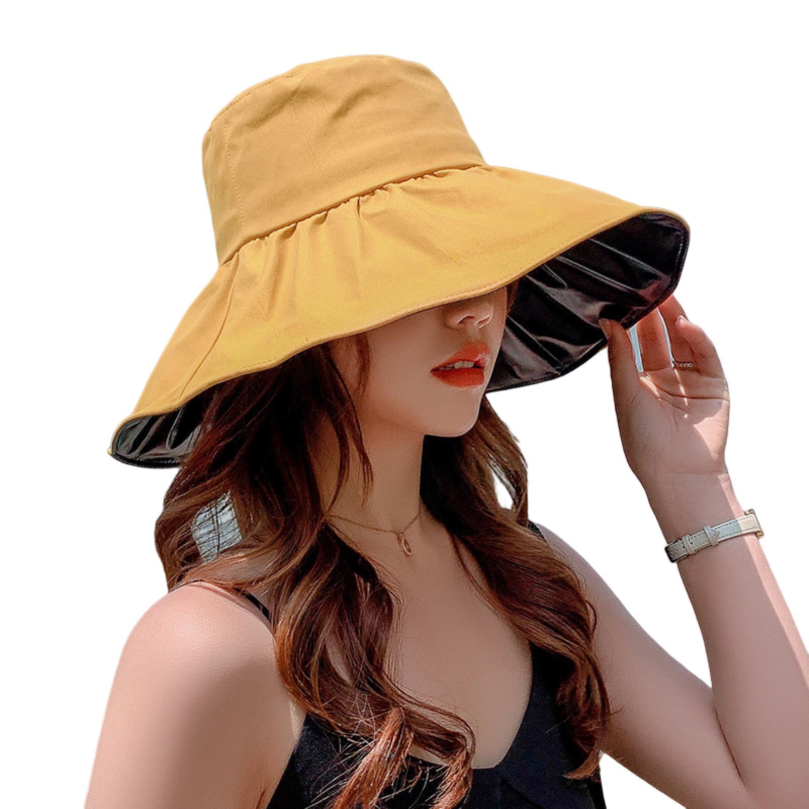 Womens Packable Reversible Bucket Hat Uv Sun Protection Wide Brim