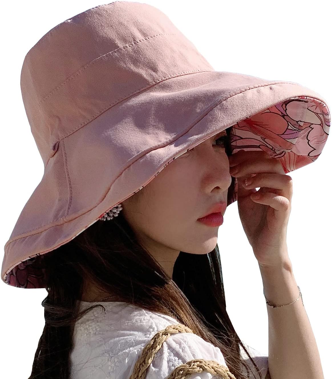 Women's Packable Reversible Bucket Hat UV Sun Protection Wide Brim Summer Beach Cap - Walmart.com