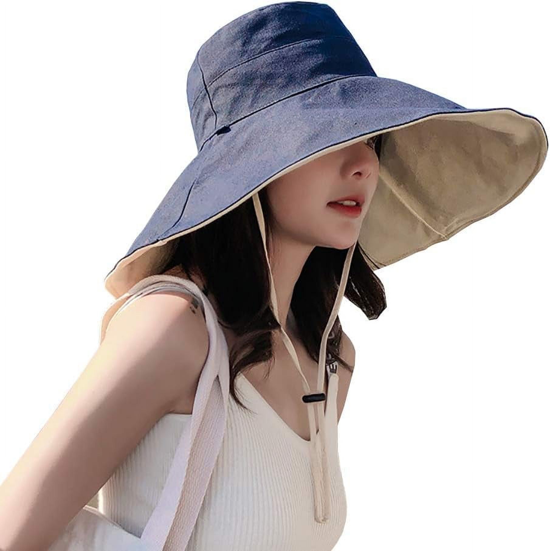 Women's Packable Reversible Bucket Hat UV Sun Protection Wide Brim Summer Beach Cap - Walmart.com