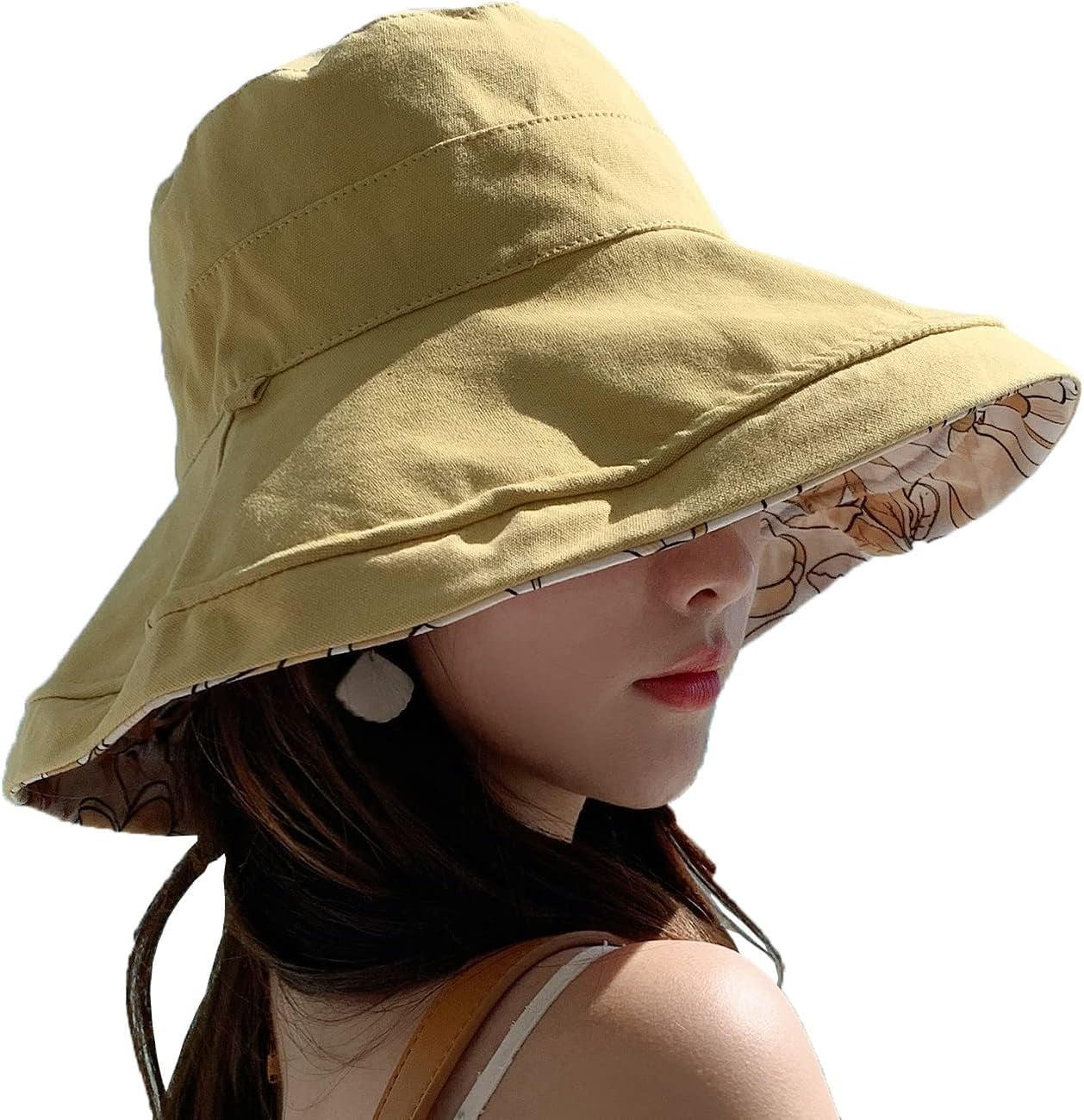 Women's Packable Reversible Bucket Hat UV Sun Protection Wide Brim Summer Beach Cap - Walmart.com
