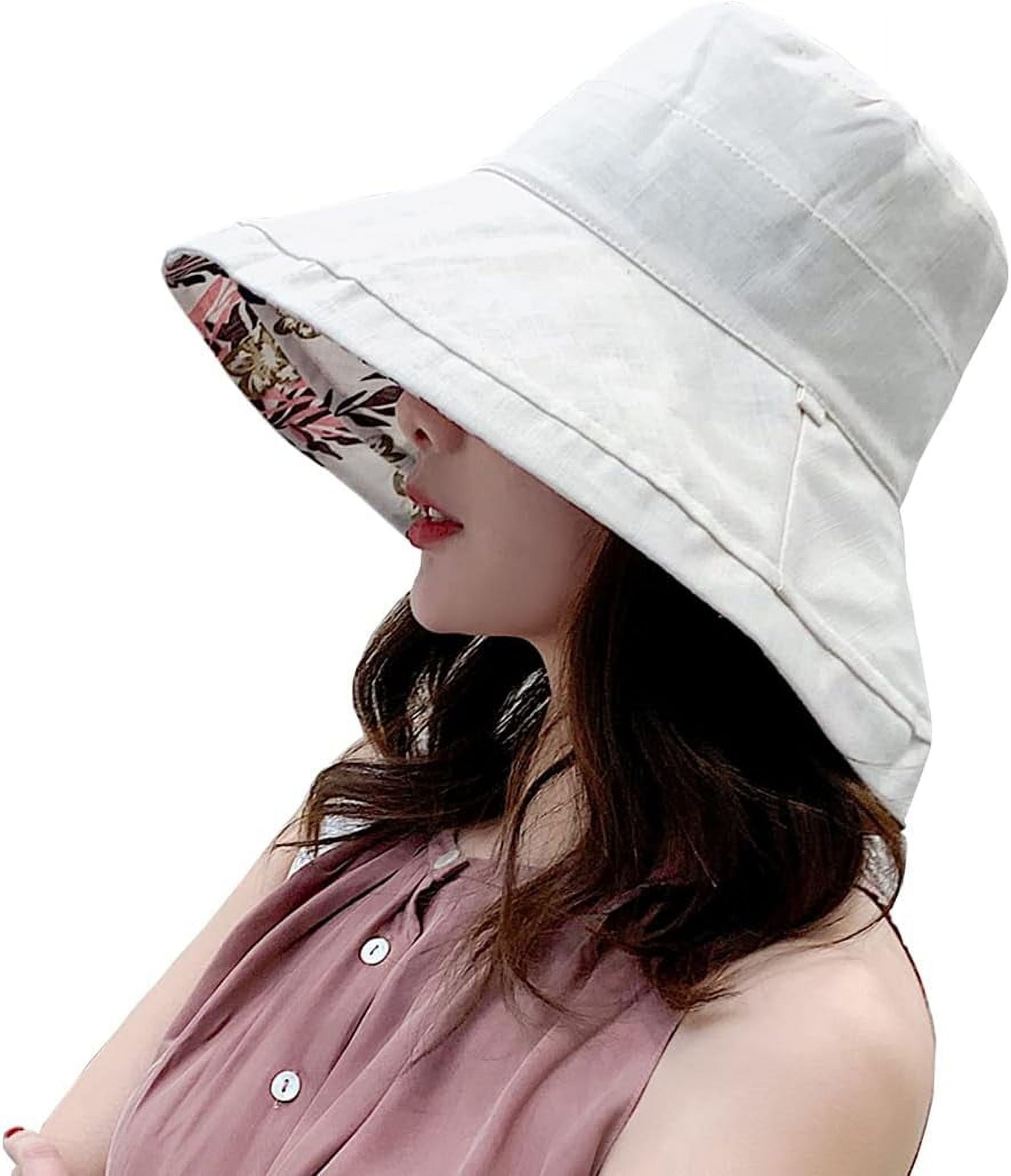 Women's Packable Reversible Bucket Hat UV Sun Protection Wide Brim ...
