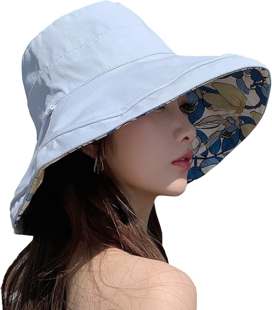 Women's Packable Reversible Bucket Hat UV Sun Protection Wide Brim Summer Beach Cap - Walmart.com