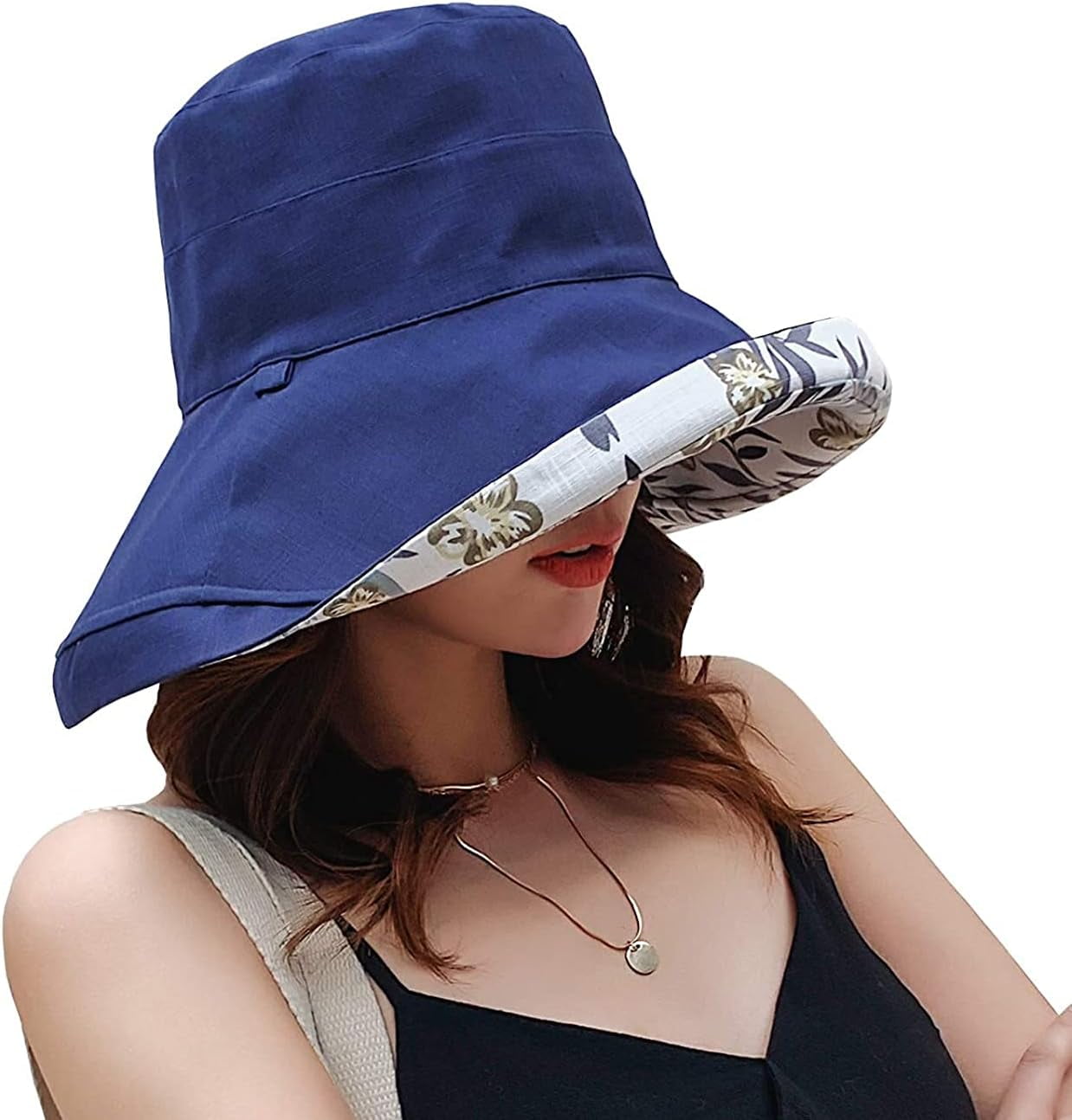 Women's Packable Reversible Bucket Hat UV Sun Protection Wide Brim Summer Beach Cap - Walmart.com