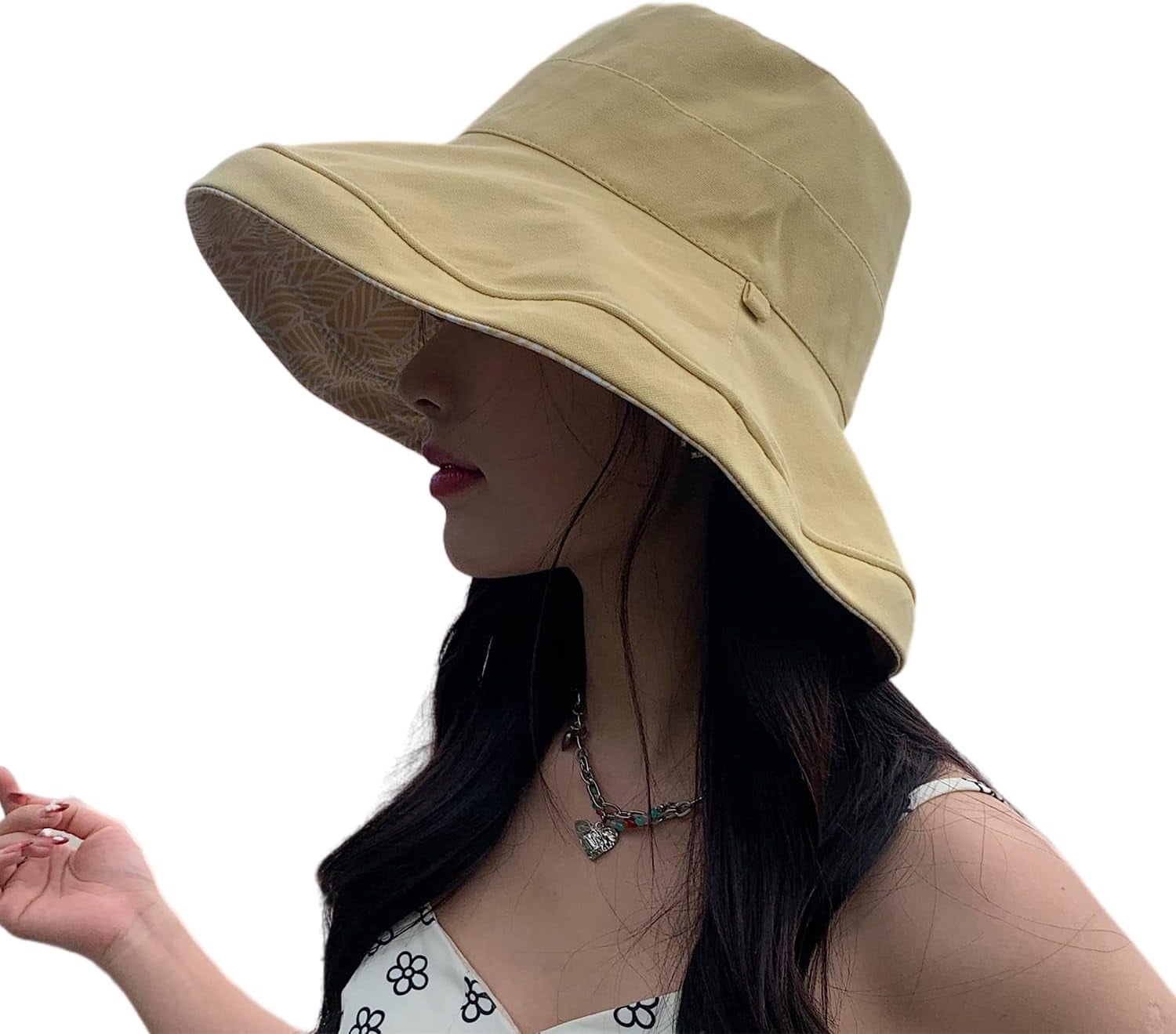 Women's Packable Reversible Bucket Hat UV Sun Protection Wide Brim ...
