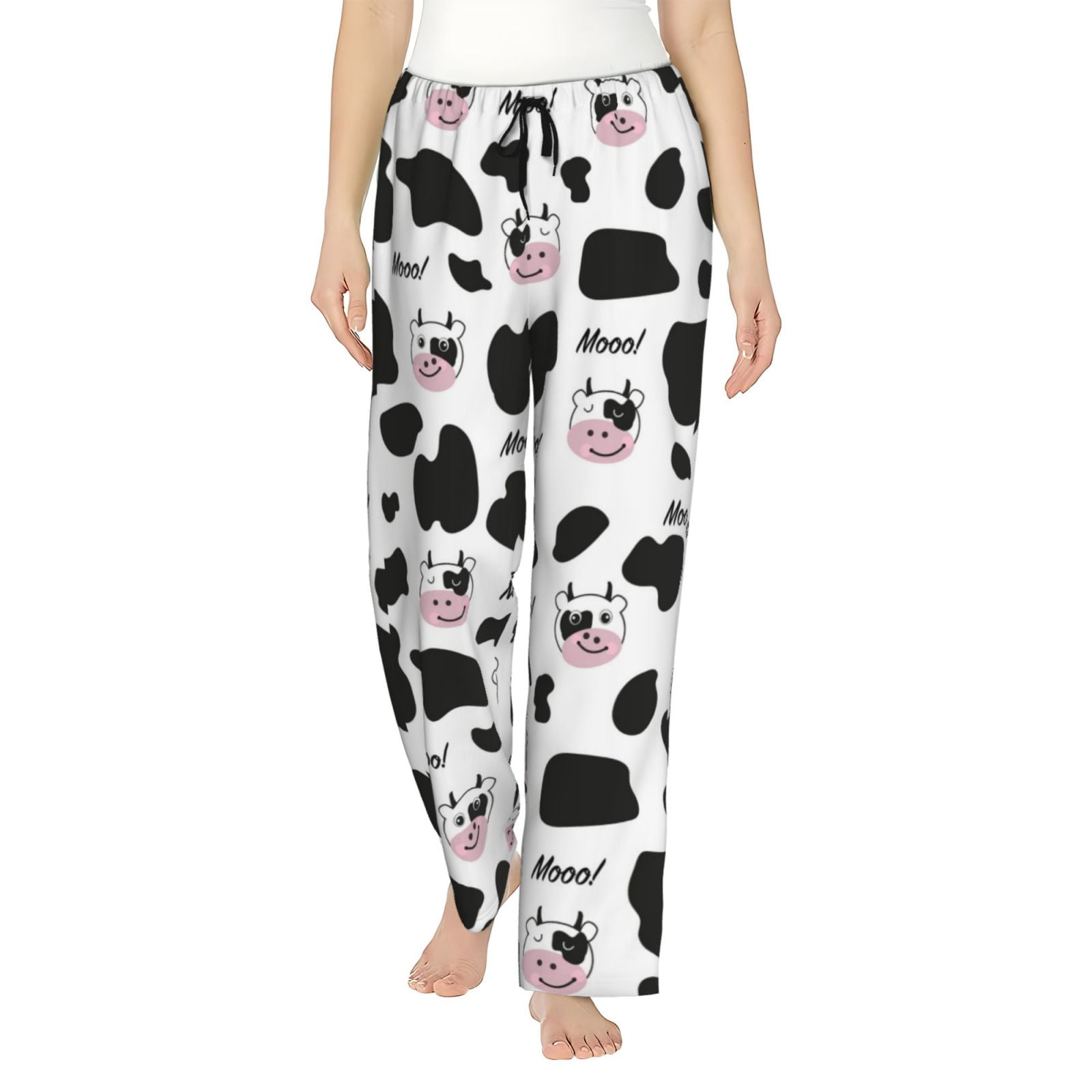 Women's Pajama Pants Cartoon Cute Cow Print Cow Head Soft Pj Bottom ...