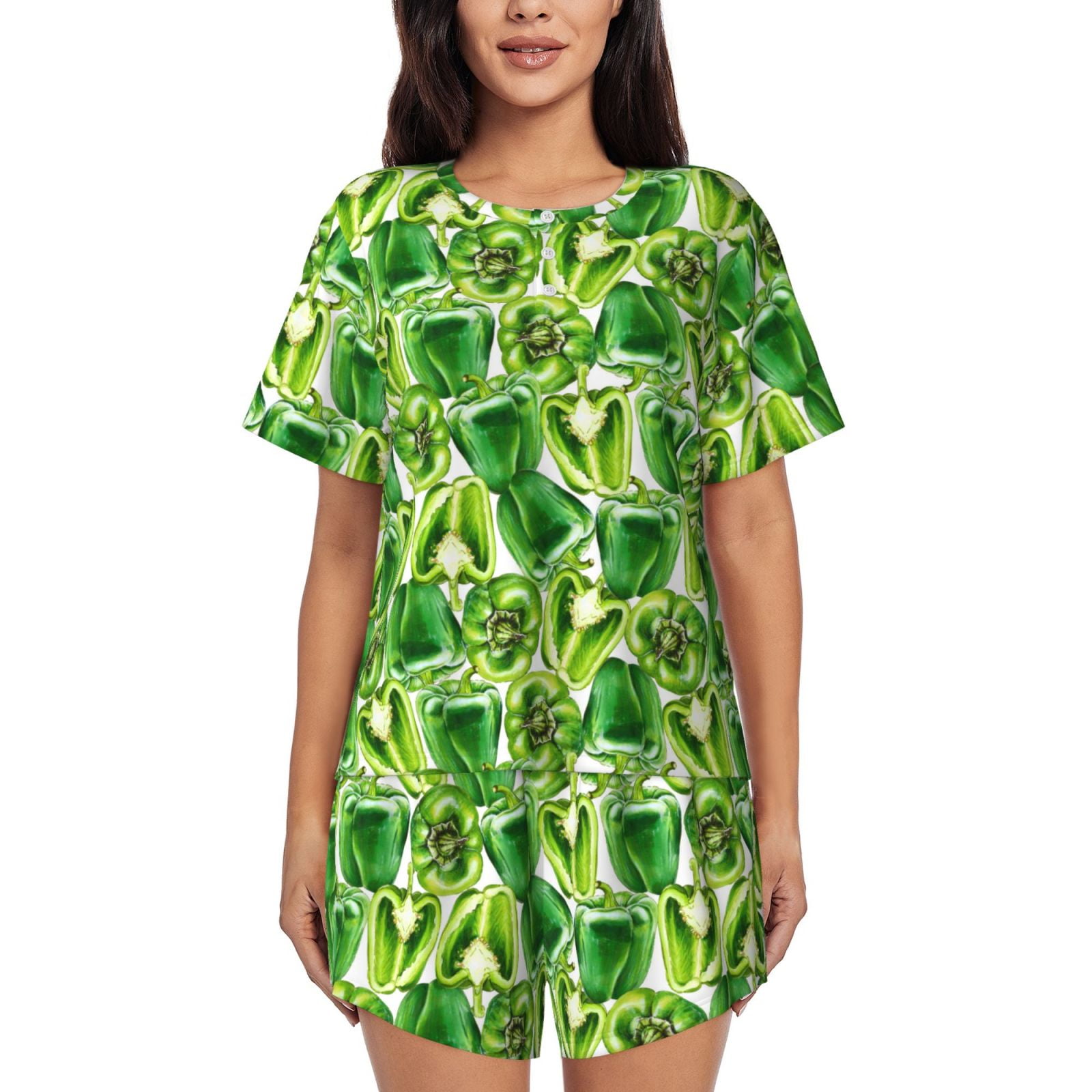 Women's Pajama Sets - Bell Pepper funny Summer Pajamas for Women Set ...
