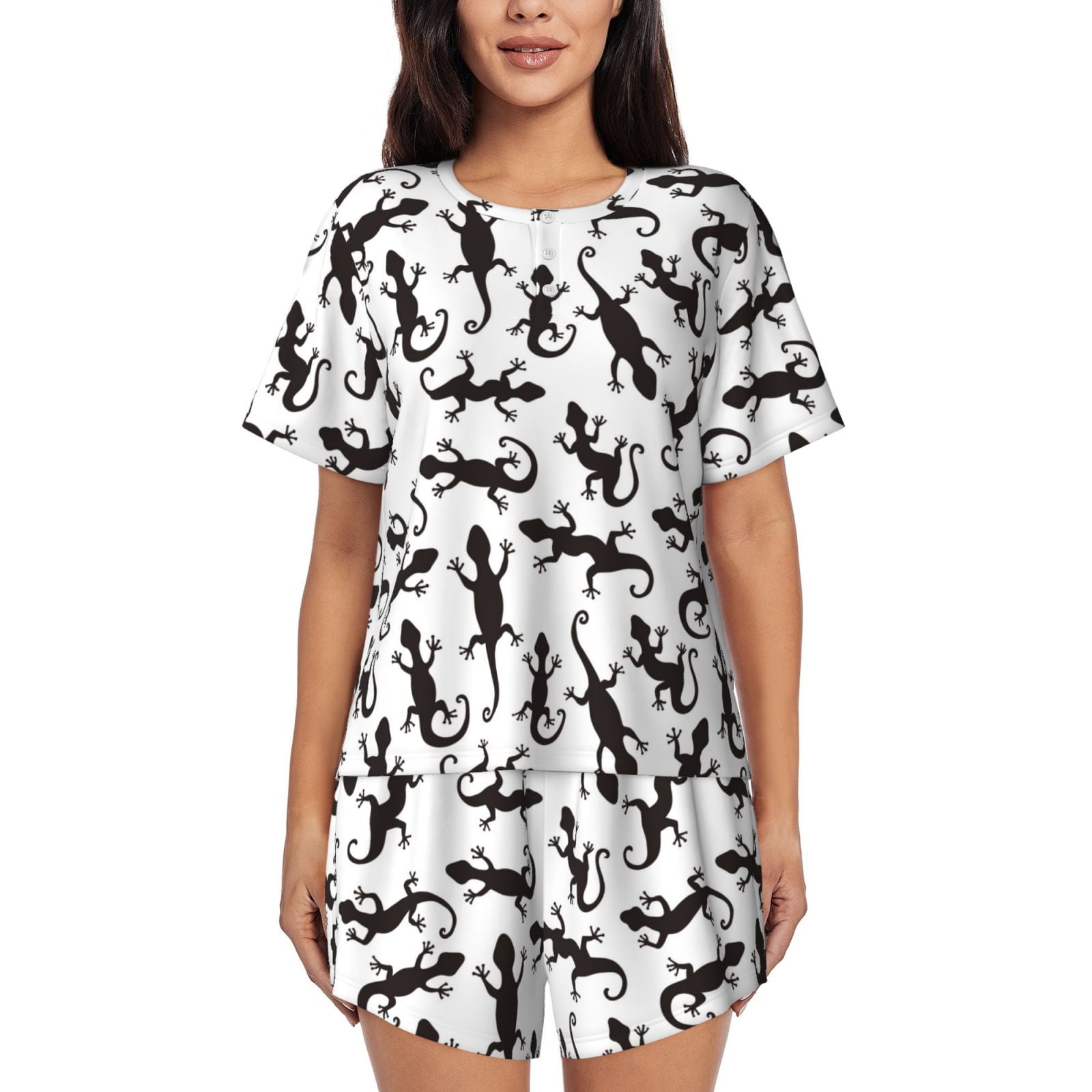 Women's Pajama Sets - Cute Lizard No.20016 Summer Pajamas for Women Set ...