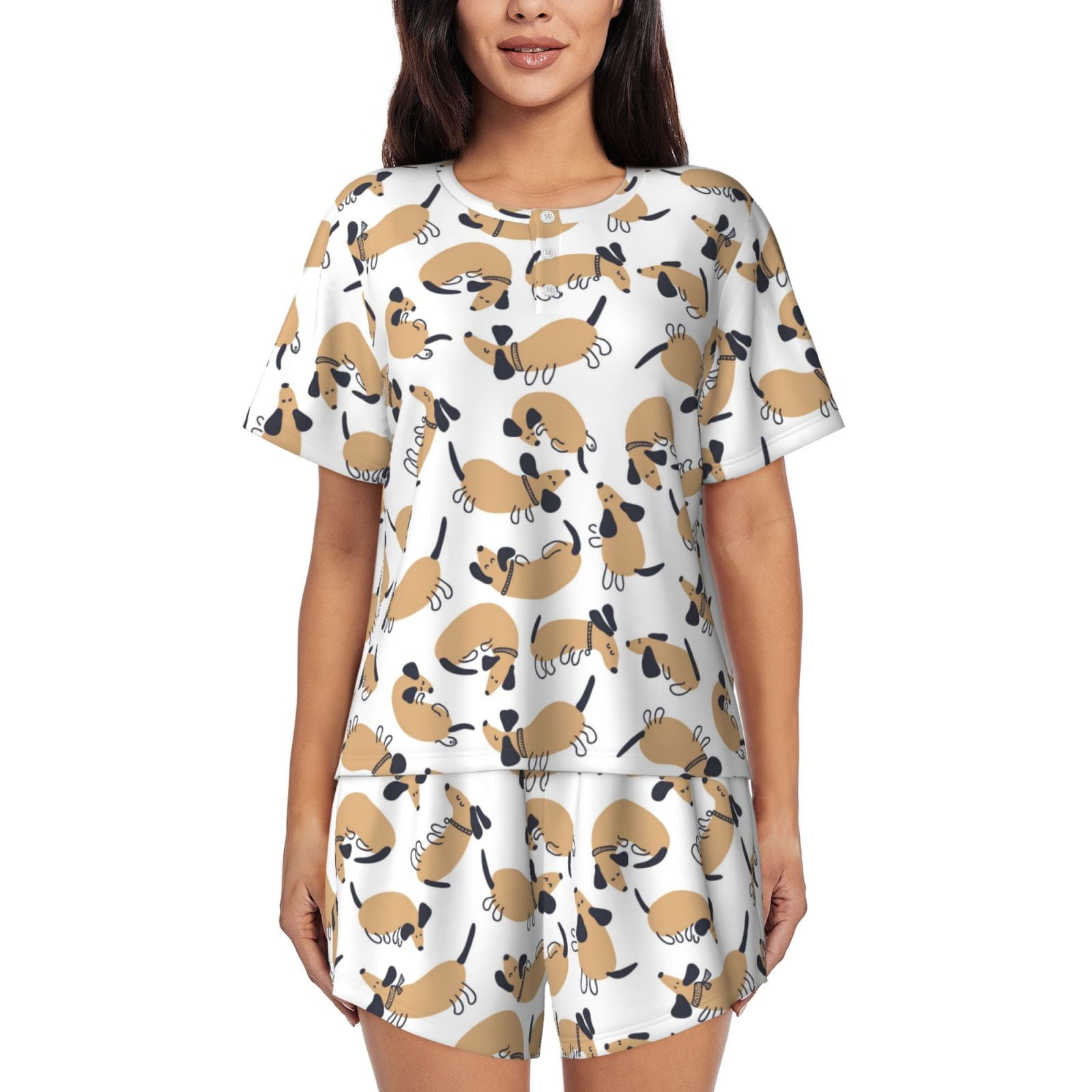 Women's Pajama Sets - Dachshund Dog Puppy Interesting Summer Pajamas ...