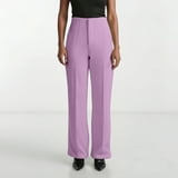 Women’s Pants High Waisted Straight Wide Leg Baggy Purple Pants Casual ...