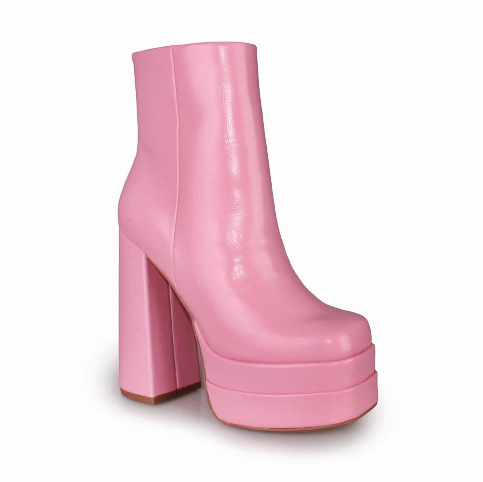 Women’s Pastel Pink Platform Ankle Boots - Walmart.com