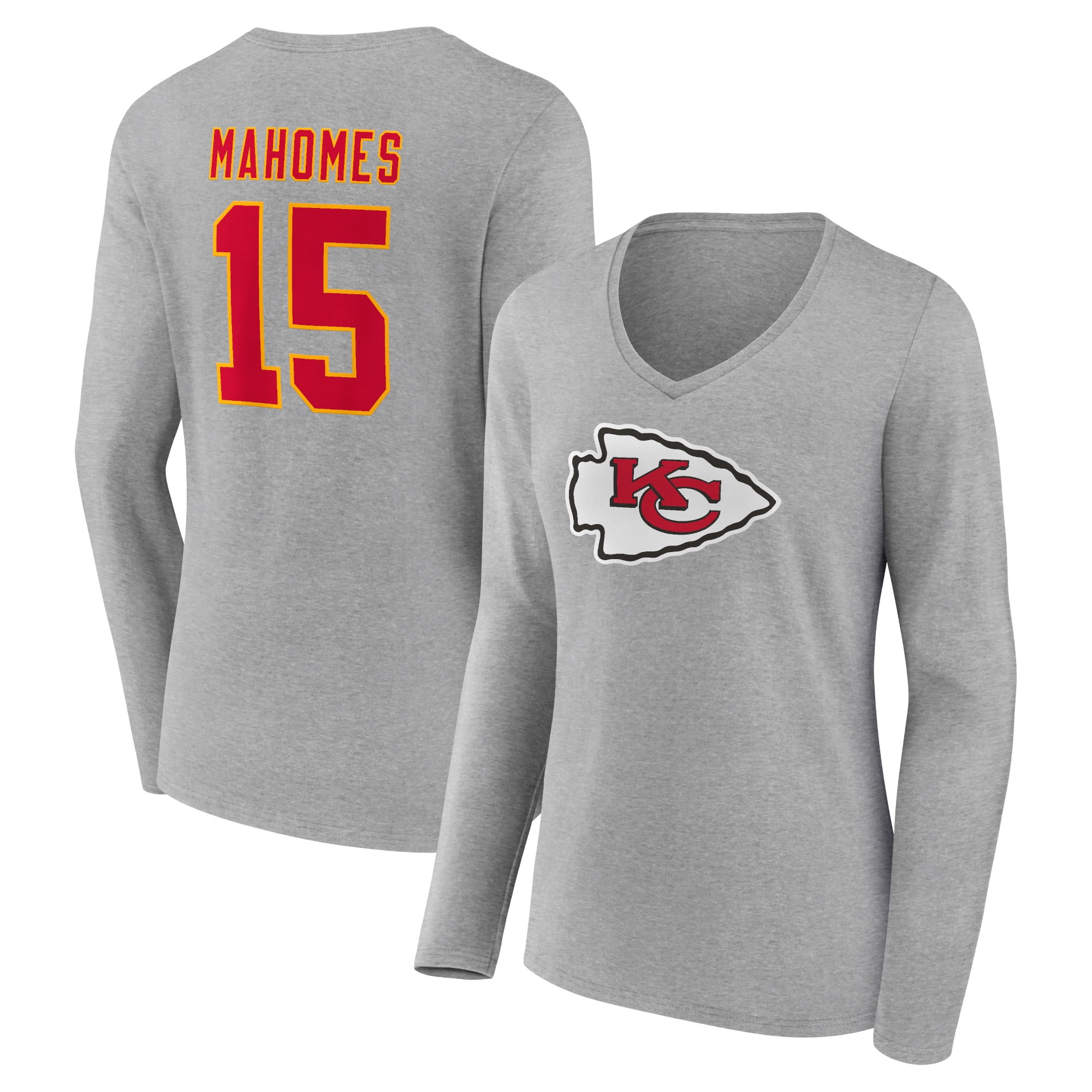 Women's Patrick Mahomes Gray Kansas City Chiefs Icon Player Name ...