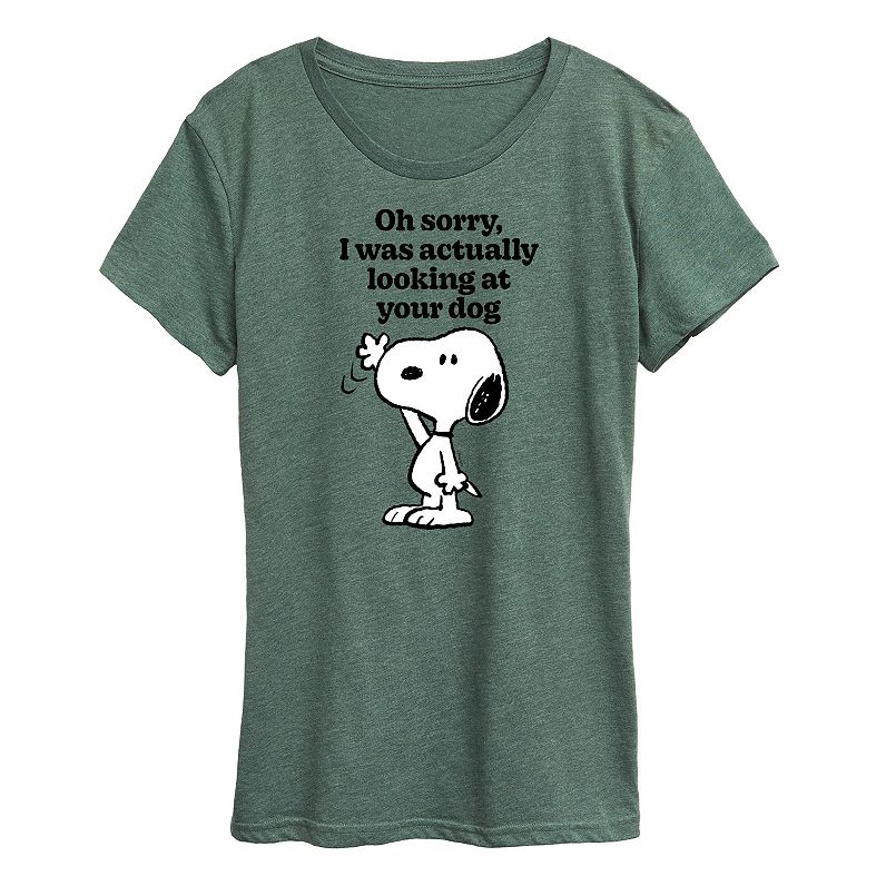 Women's Peanuts Snoopy Looking At Your Dog Graphic Tee - Walmart.com