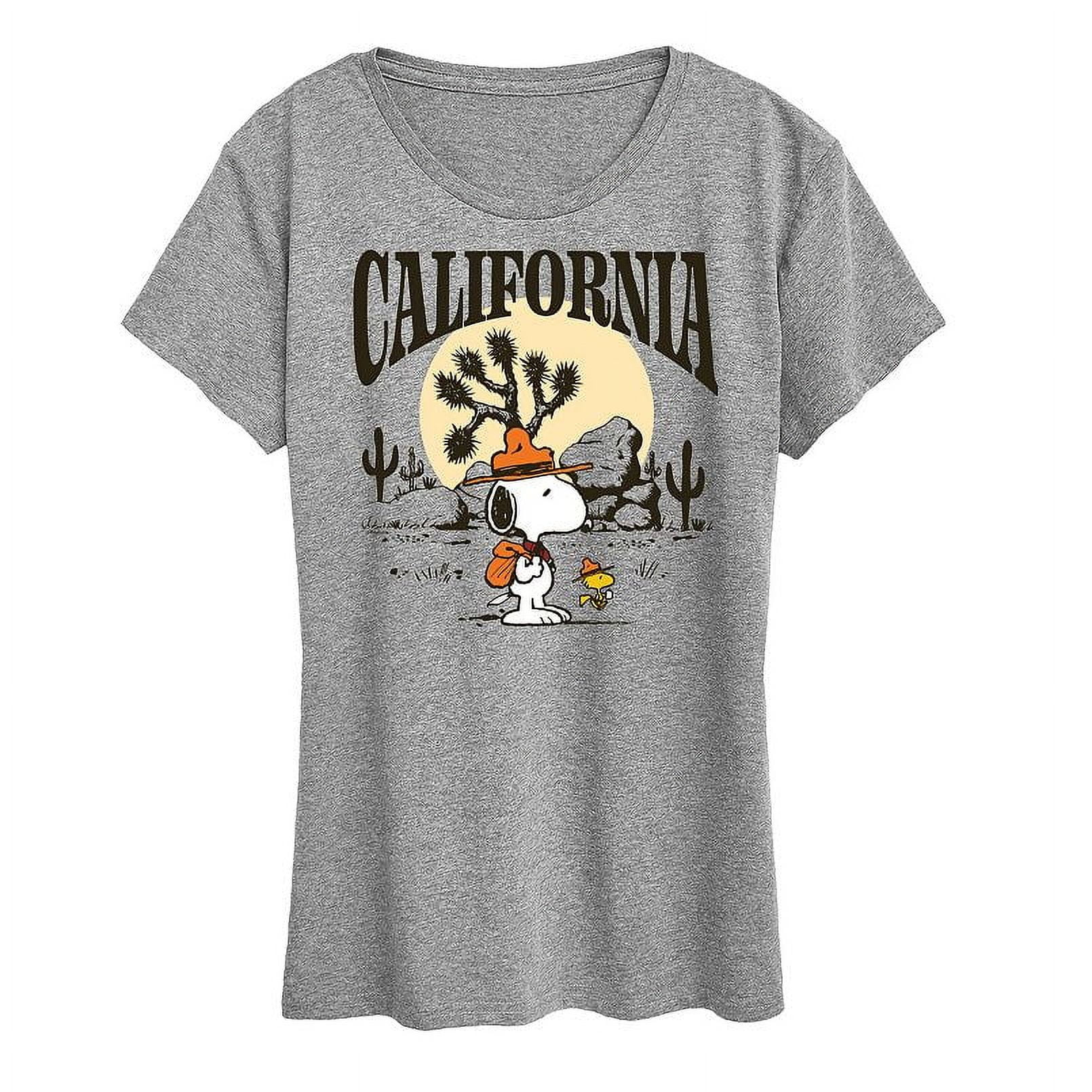 Women's Peanuts Snoopy & Woodstock Beagle Scout California Graphic Tee ...