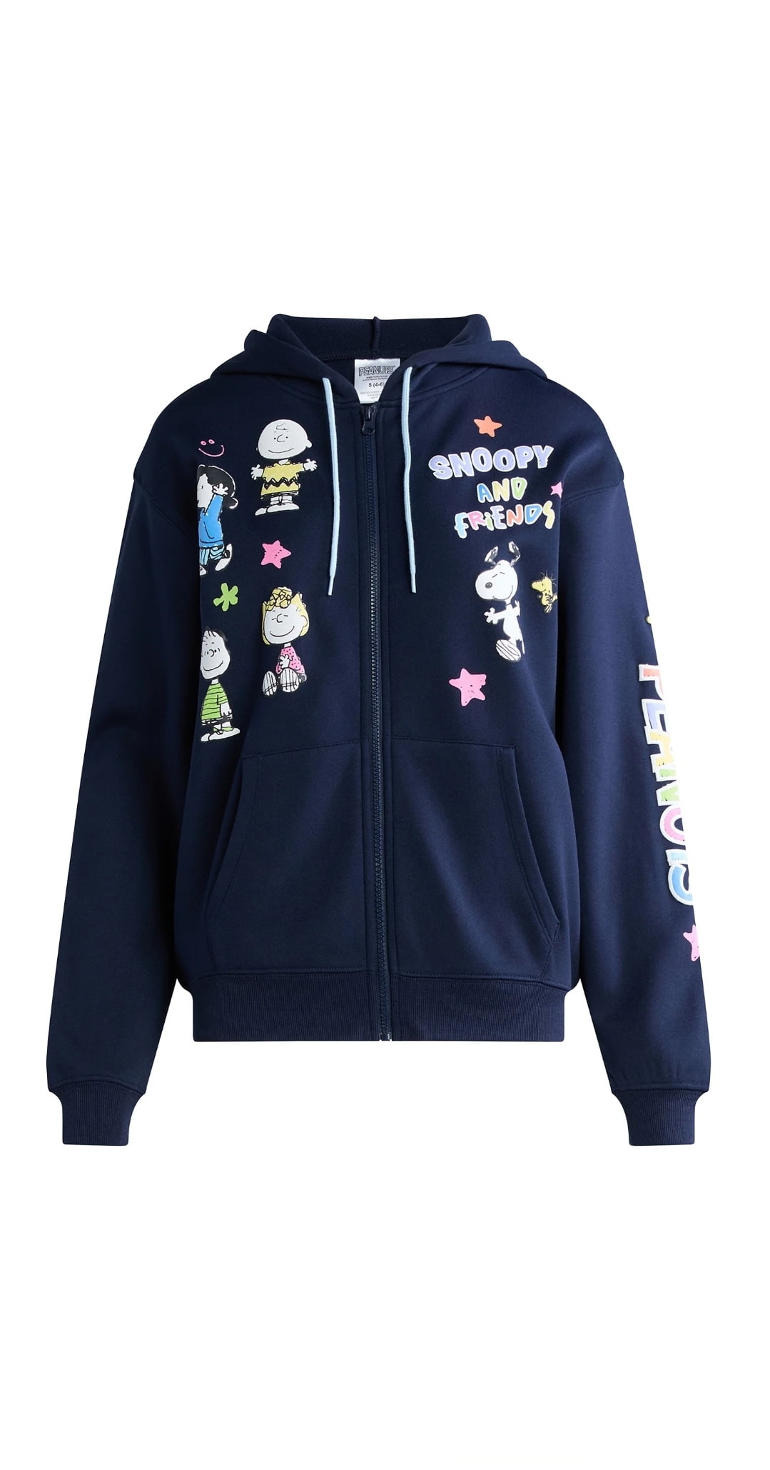 Women’s Peanuts Snoopy and Friends Navy Graphic Zip Hoodie - Large ...