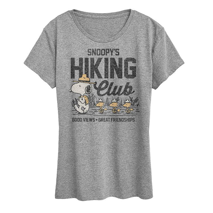Women's Peanuts Snoopy's Hiking Club Graphic Tee - Walmart.com