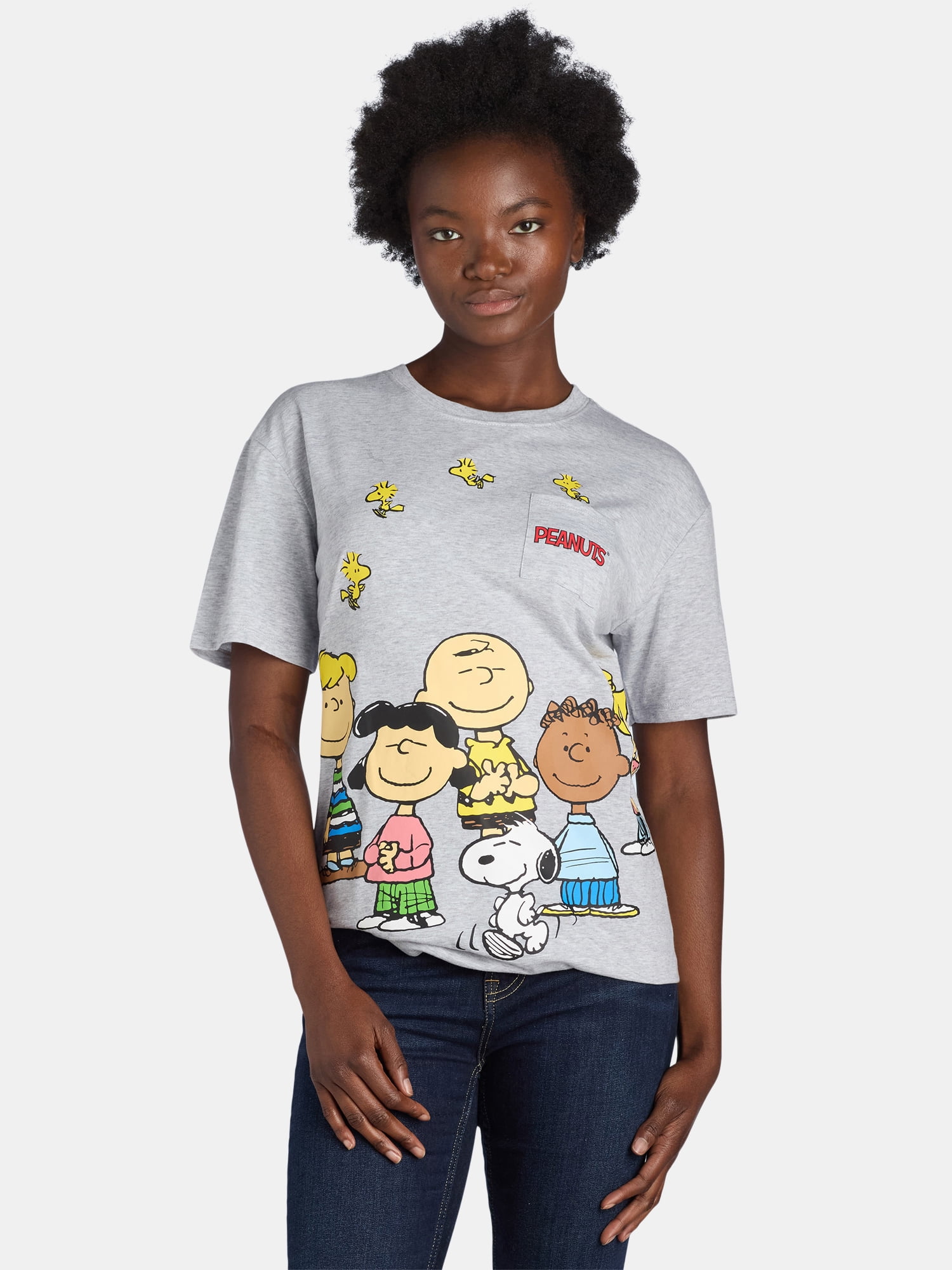 Peanuts Snoopy Women's Pocket Tee, Sizes XXS-XXL - Walmart.com