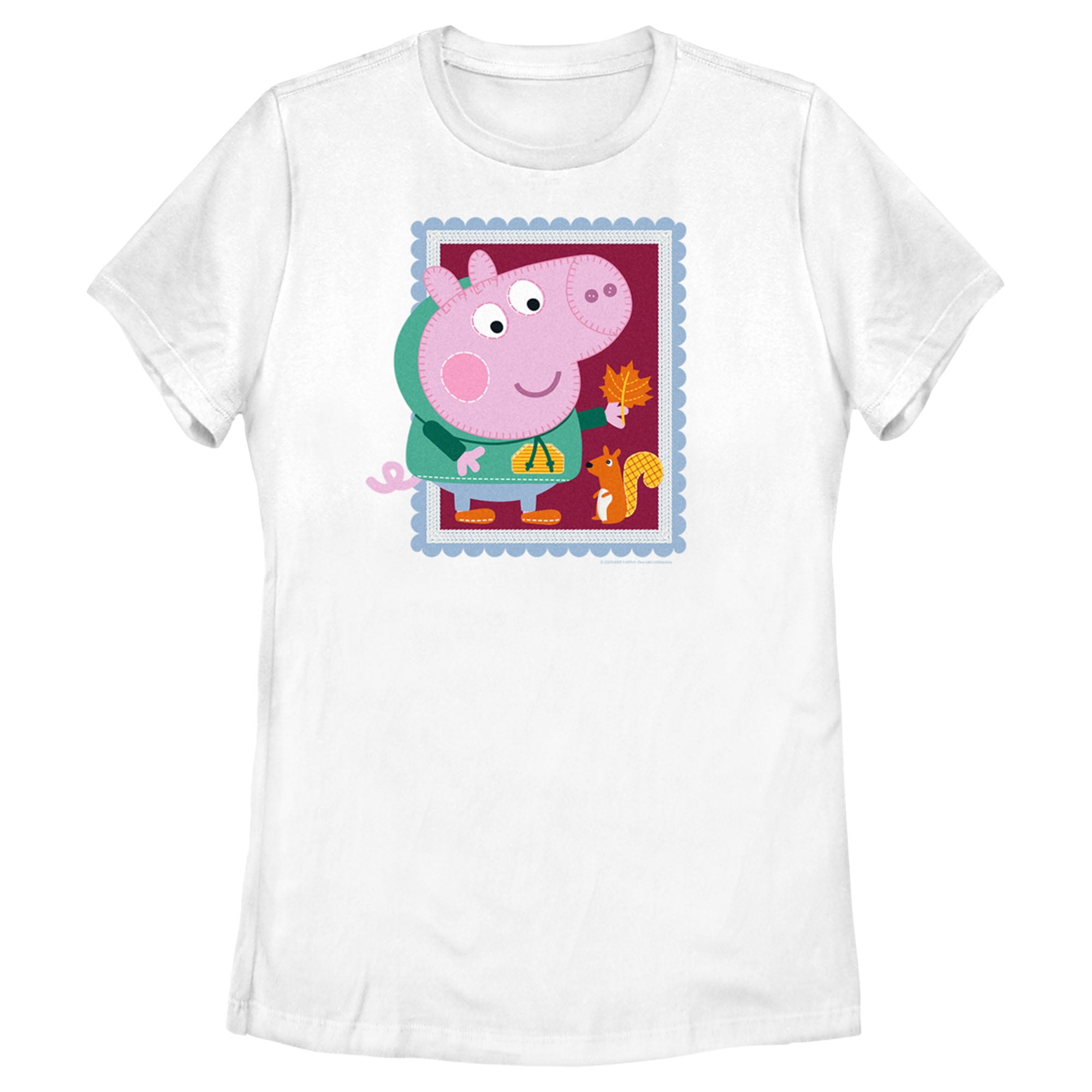 Women's Peppa Pig Fall Frame Graphic Tee White Large - Walmart.com