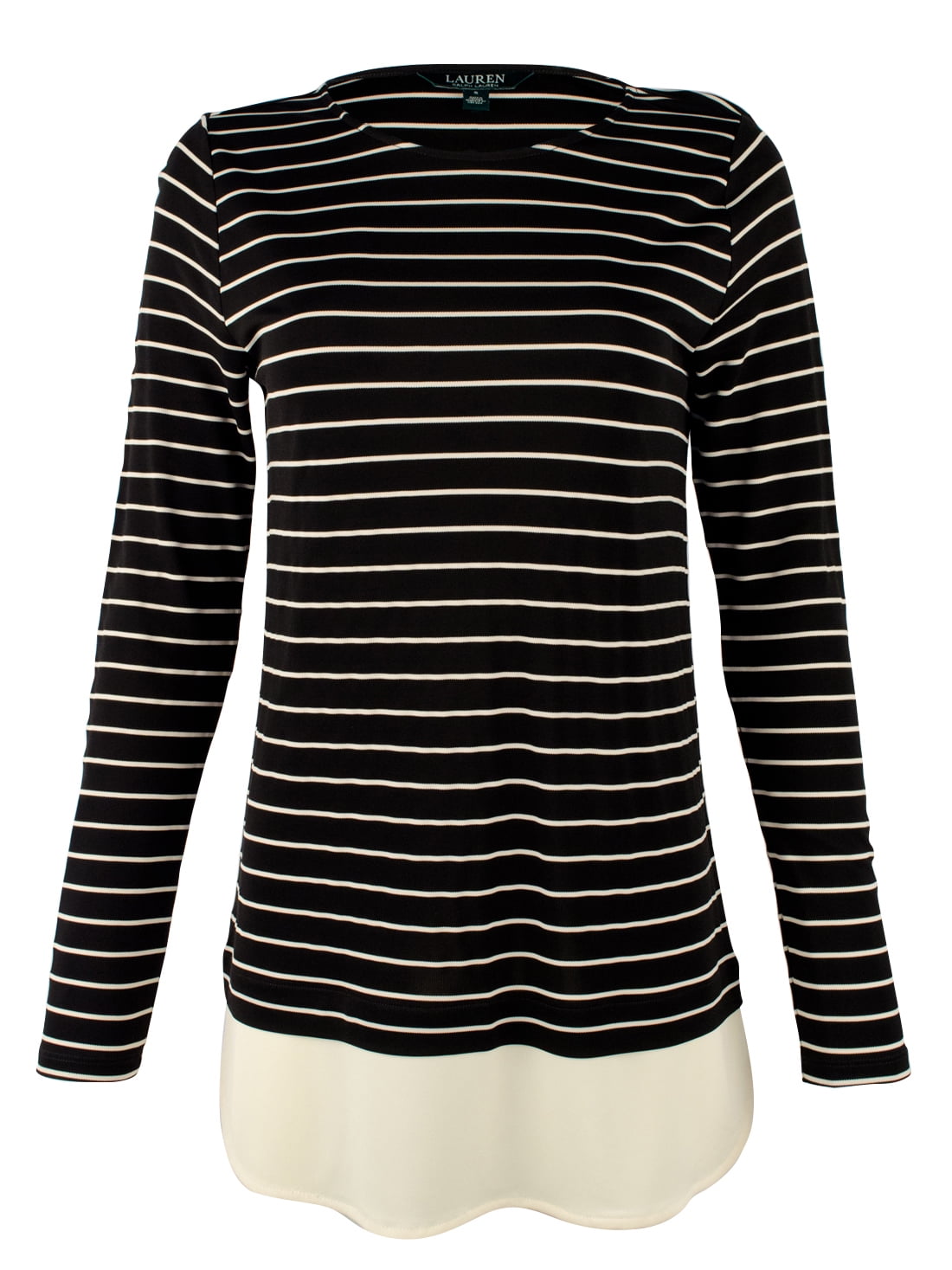 Women's Petite Striped Contrasting Underlayer Top-BM-PL - Walmart.com