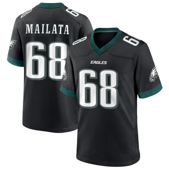 Women's Philadelphia Mailata 68 Black Sports Player Game Stitched Name ...