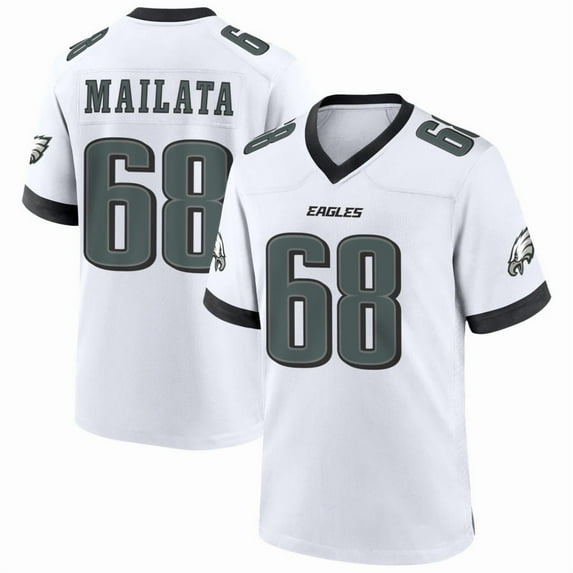 Women's Philadelphia Mailata 68 White Sports Player Game Stitched Name ...