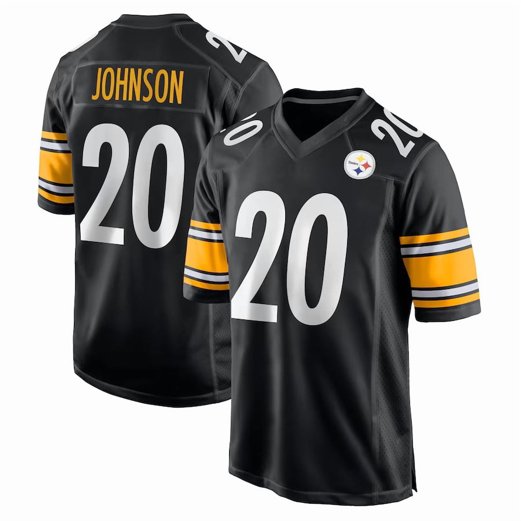 Women's Pittsburgh Johnson 20 Black Sports Player Game Stitched Name ...