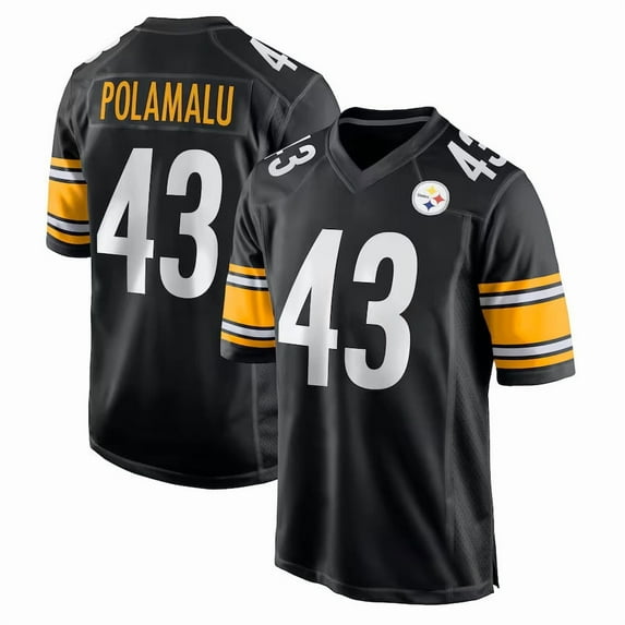 Women's Pittsburgh Polamalu 43 Black Sports Player Game Stitched Name ...
