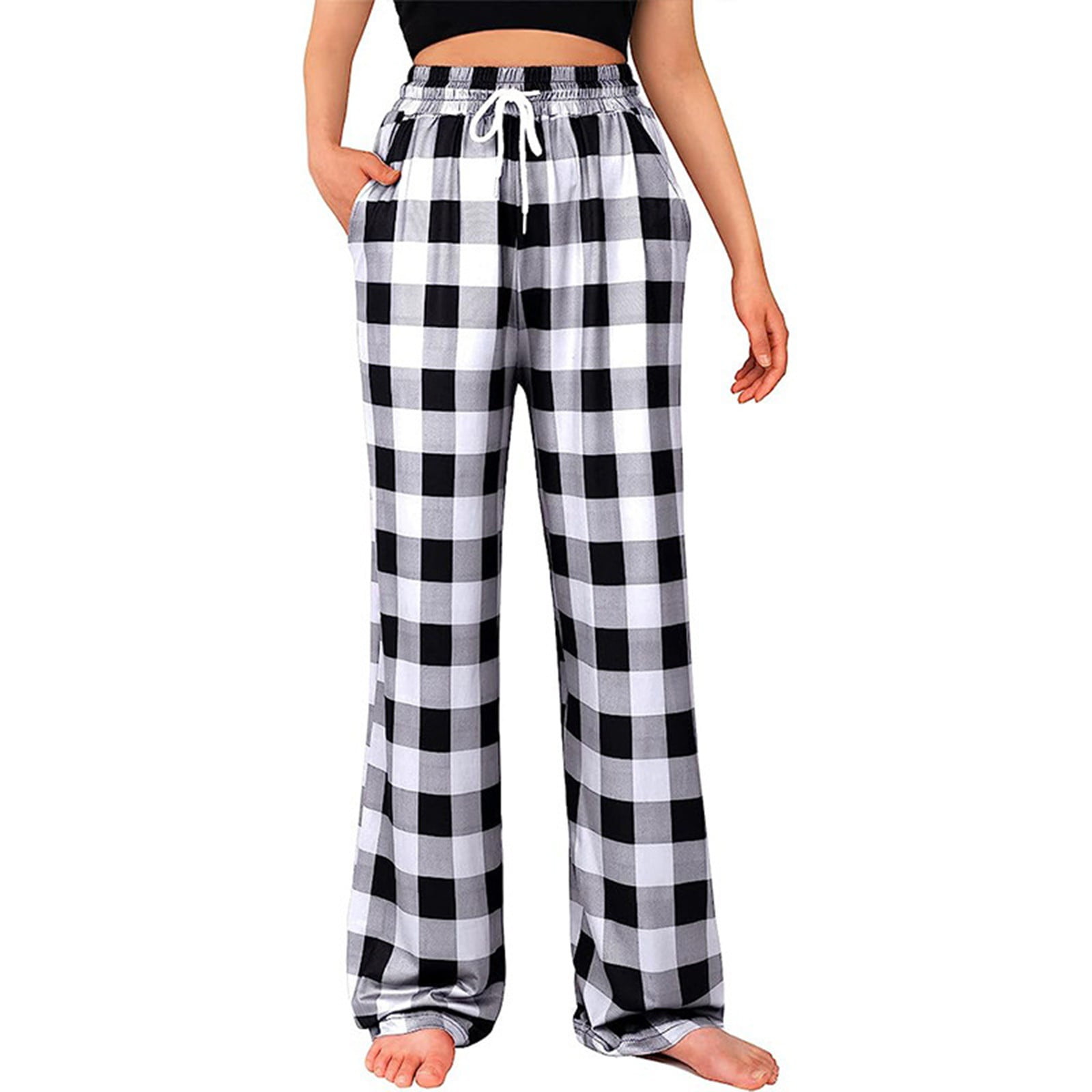 Women's Plaid Pajama Pants 2024 Lounge Baggy Plaid Plaid Pj Pants ...