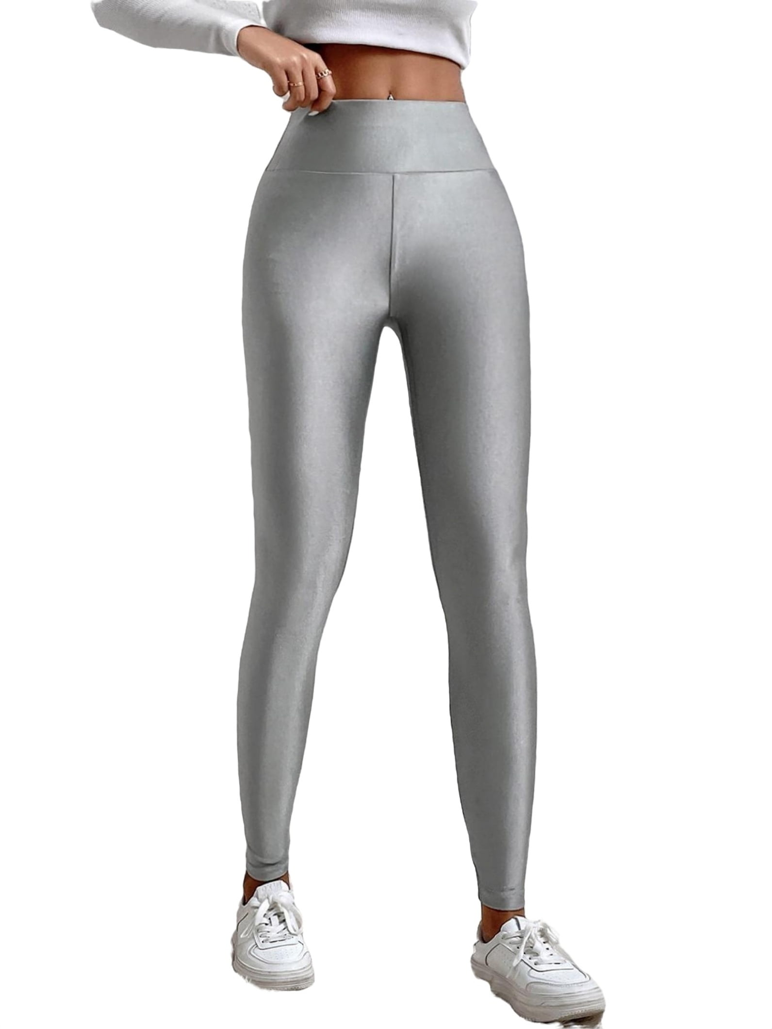 Women's Plain Regular Grey Leggings XS (2) - Walmart.com