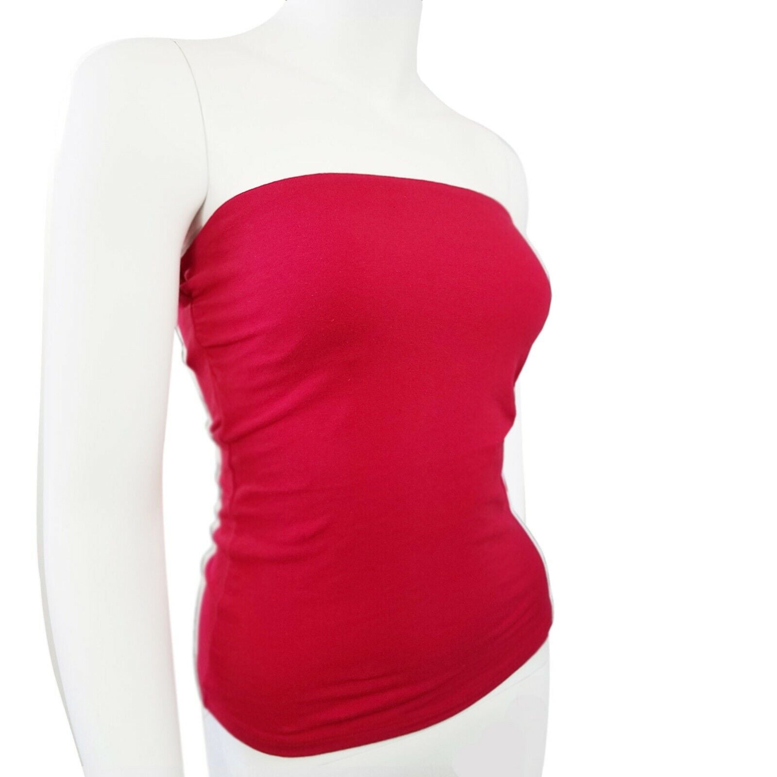 Women's Plain Solid Cotton Strapless Tube Top Casual Basic Junior ...