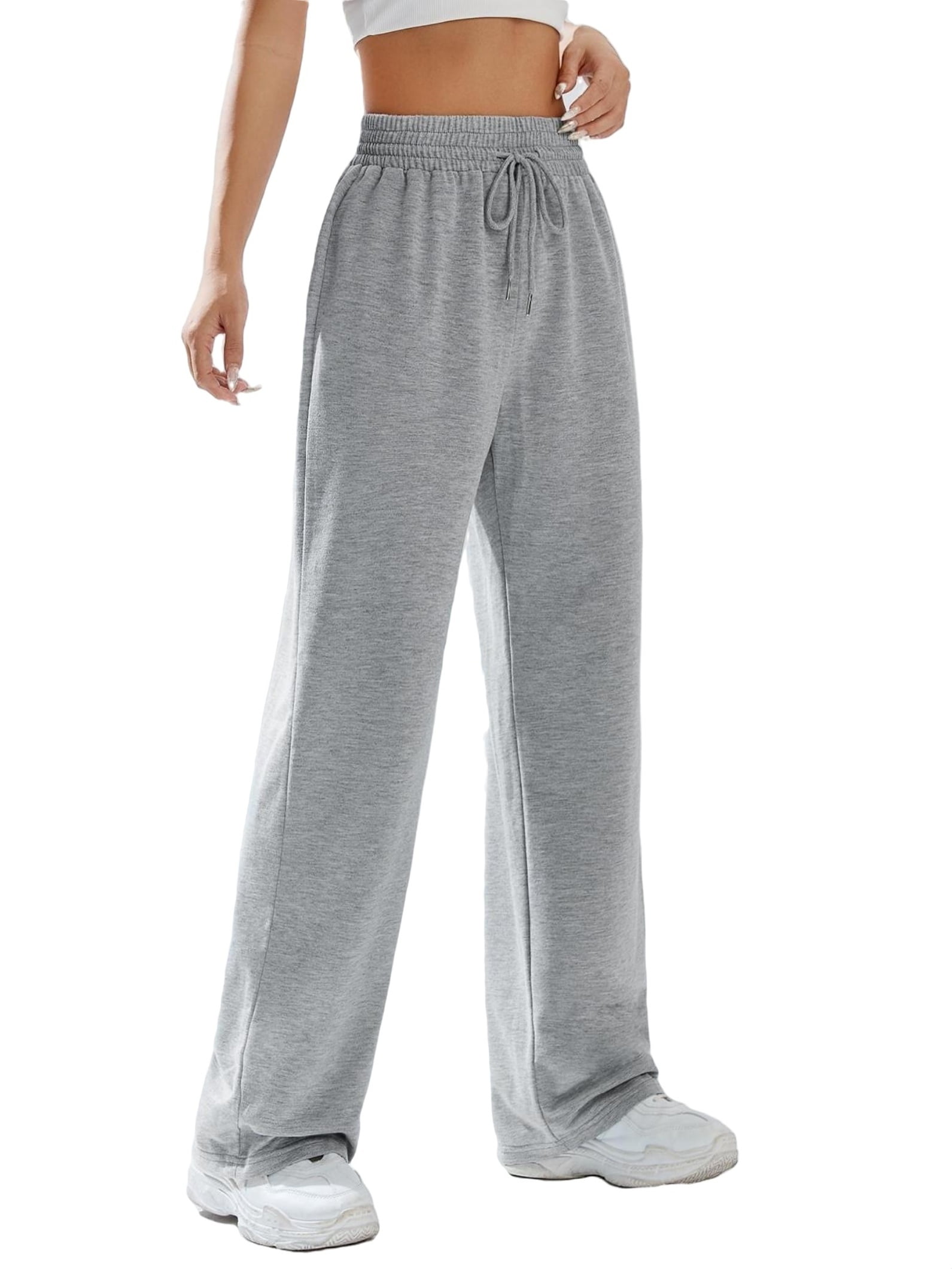 Women's Plain Straight Leg Grey Sweatpants L (8/10) - Walmart.com
