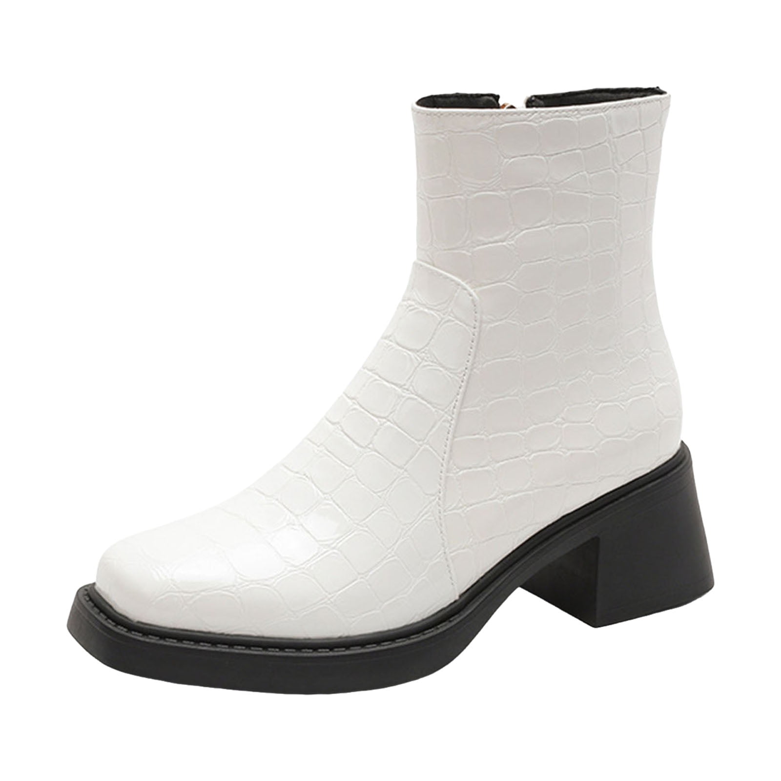 Women's Platform Chelsea Combat Boots Sparkly Metallic Leather Square ...